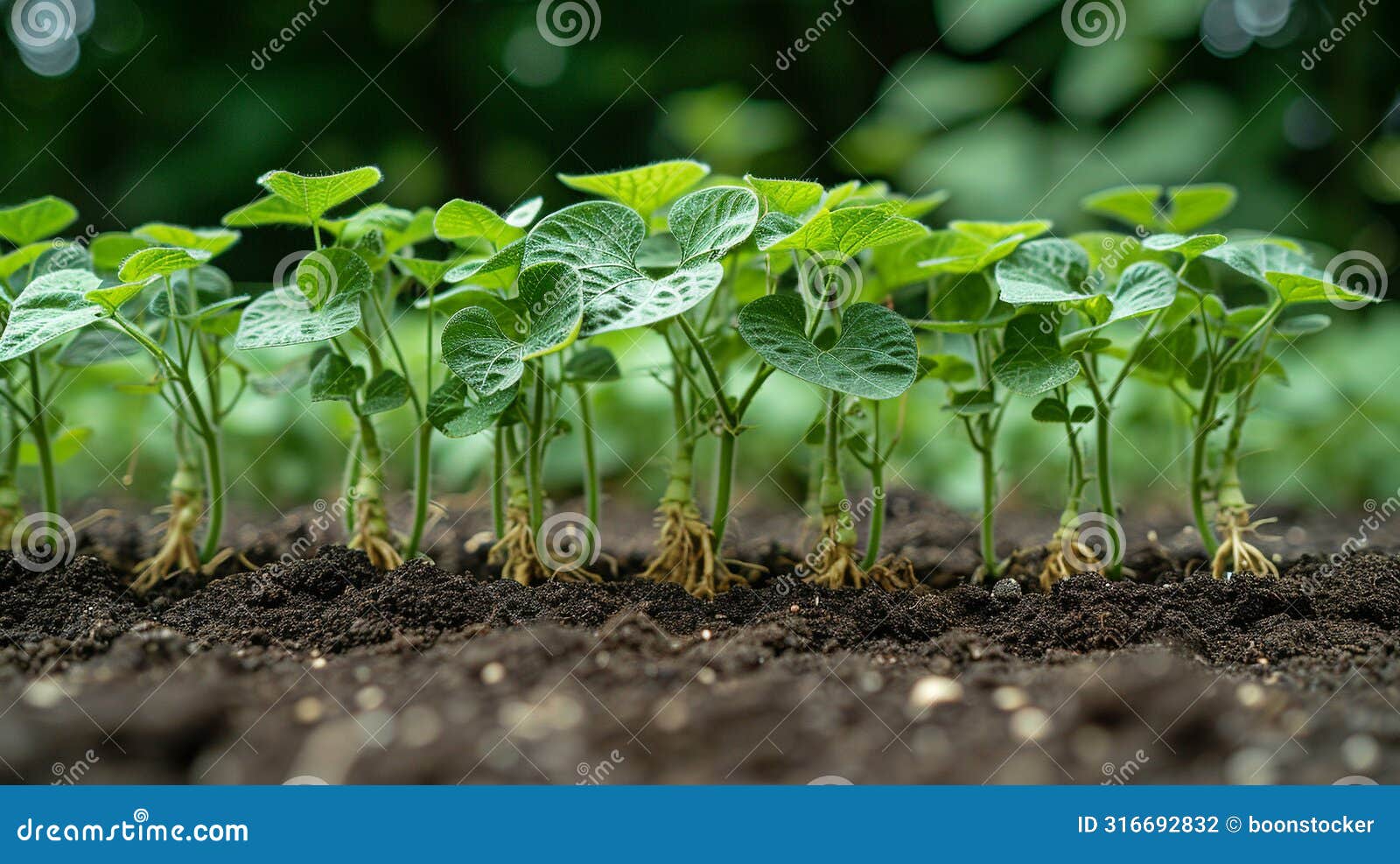 Soybean Plants, Sprouting on the Surface, Seeing the Dirt Underneath ...