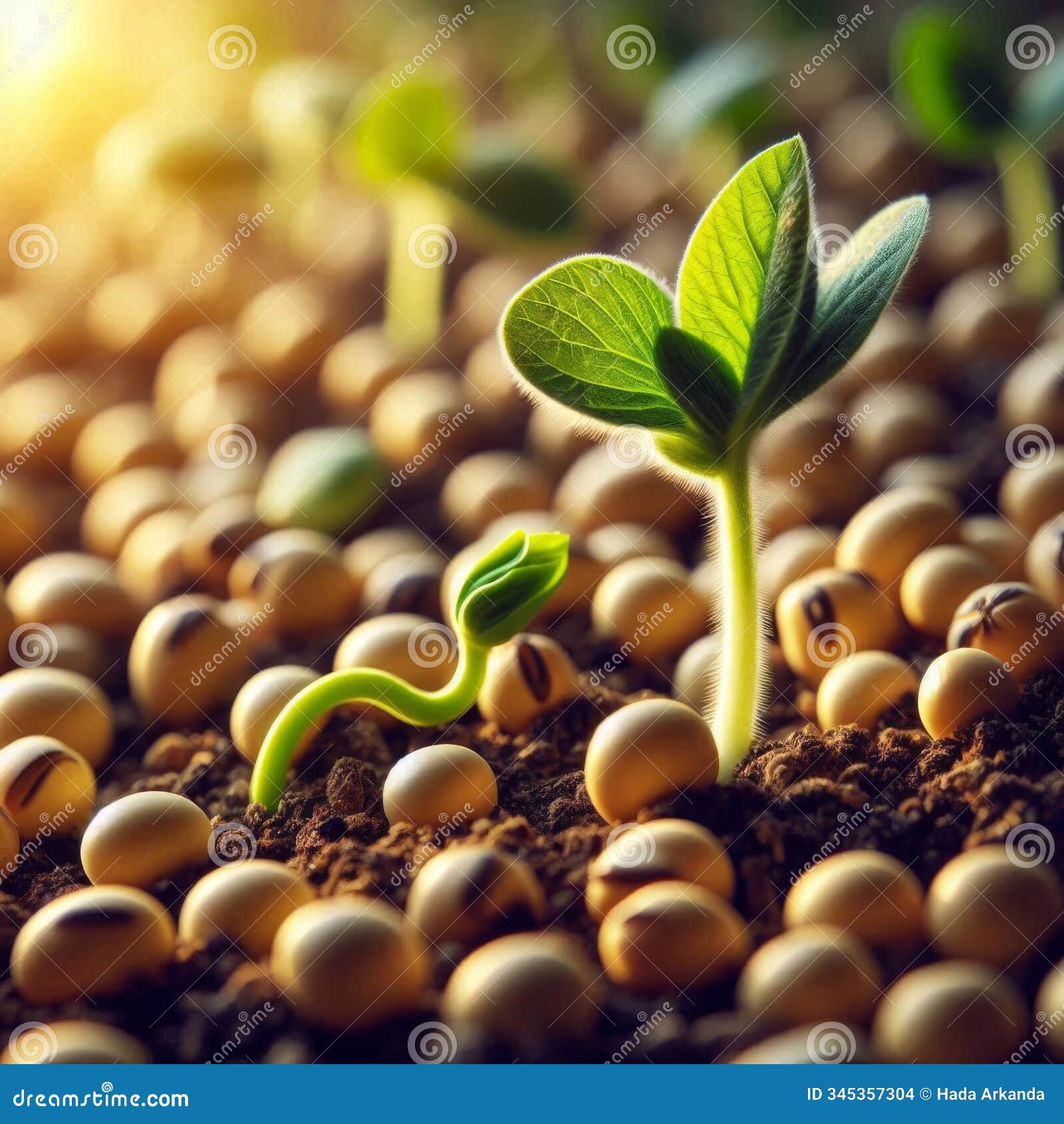 New Life Emerging A Single Sprout With Yellow Tipped Leaves Thrives In ...