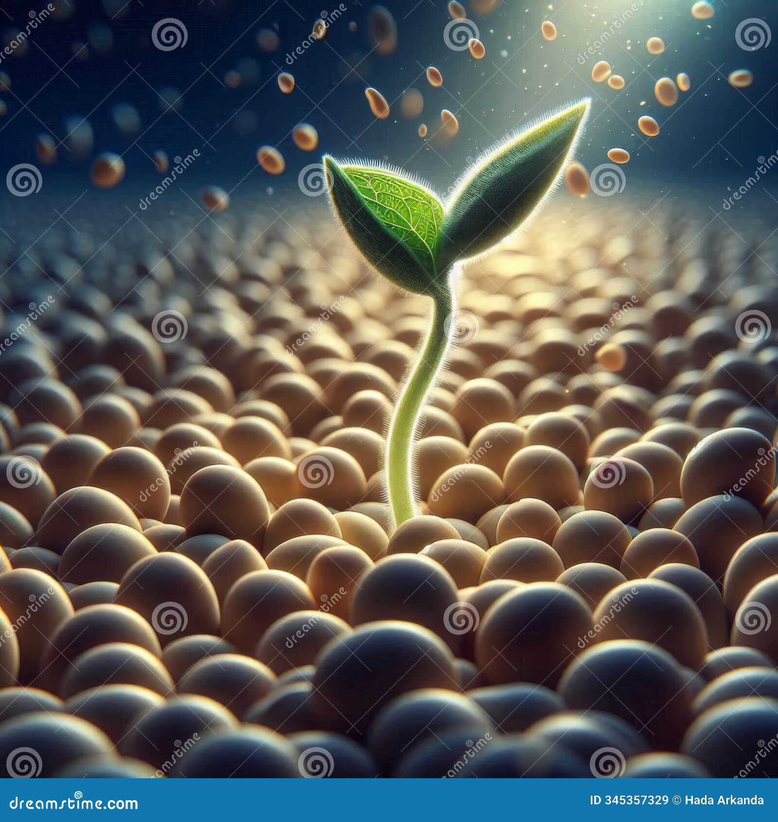 New Life Emerging A Single Sprout With Yellow Tipped Leaves Thrives In ...