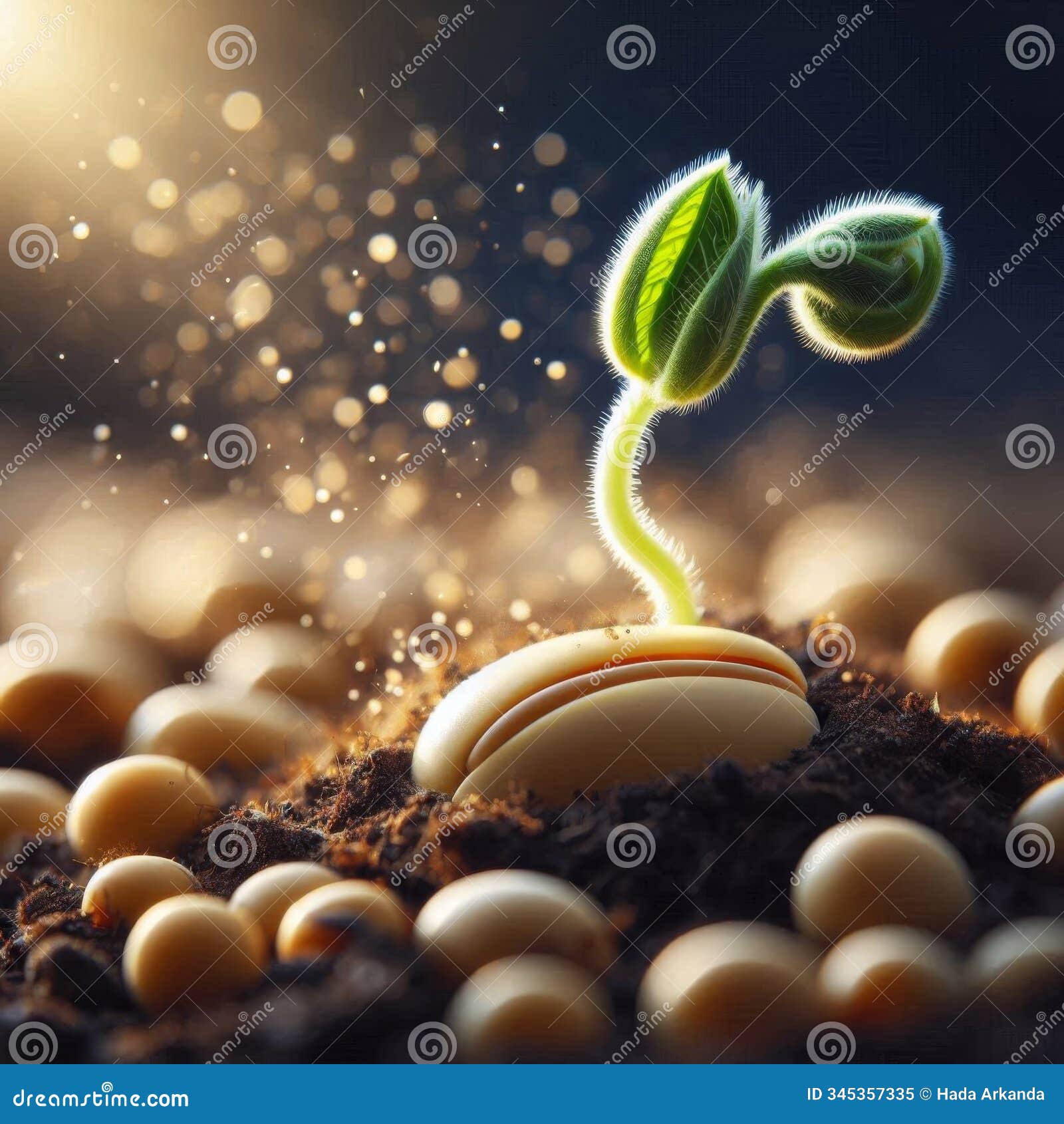 New Life Emerging A Single Sprout With Yellow Tipped Leaves Thrives In ...