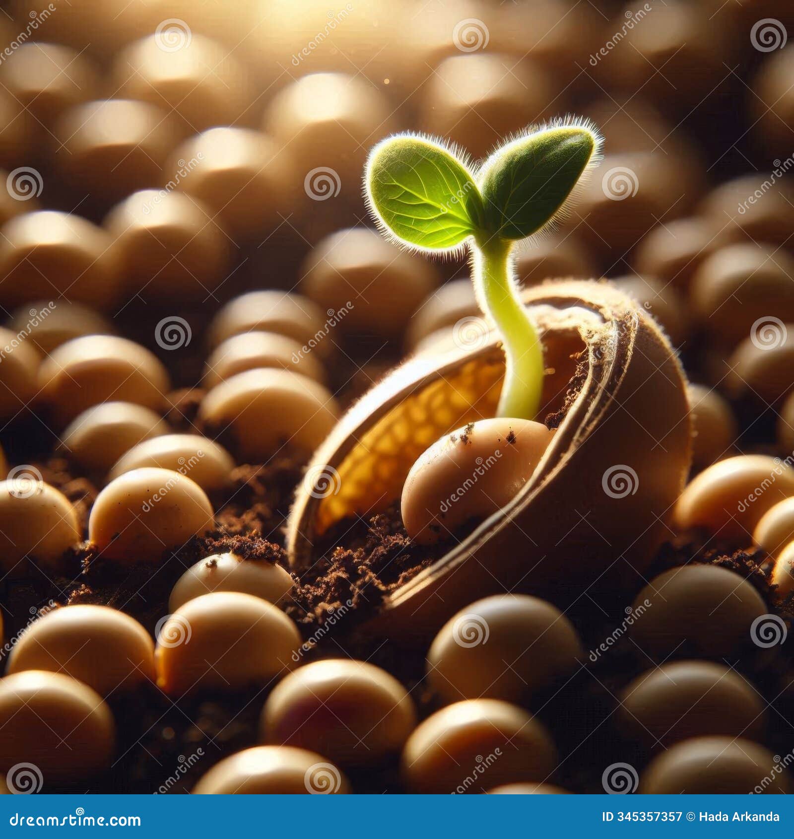 New Life Emerging A Single Sprout With Yellow Tipped Leaves Thrives In ...