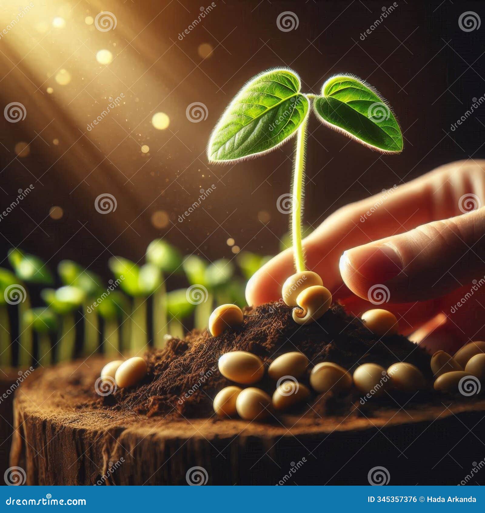 New Life Emerging A Single Sprout With Yellow Tipped Leaves Thrives In ...