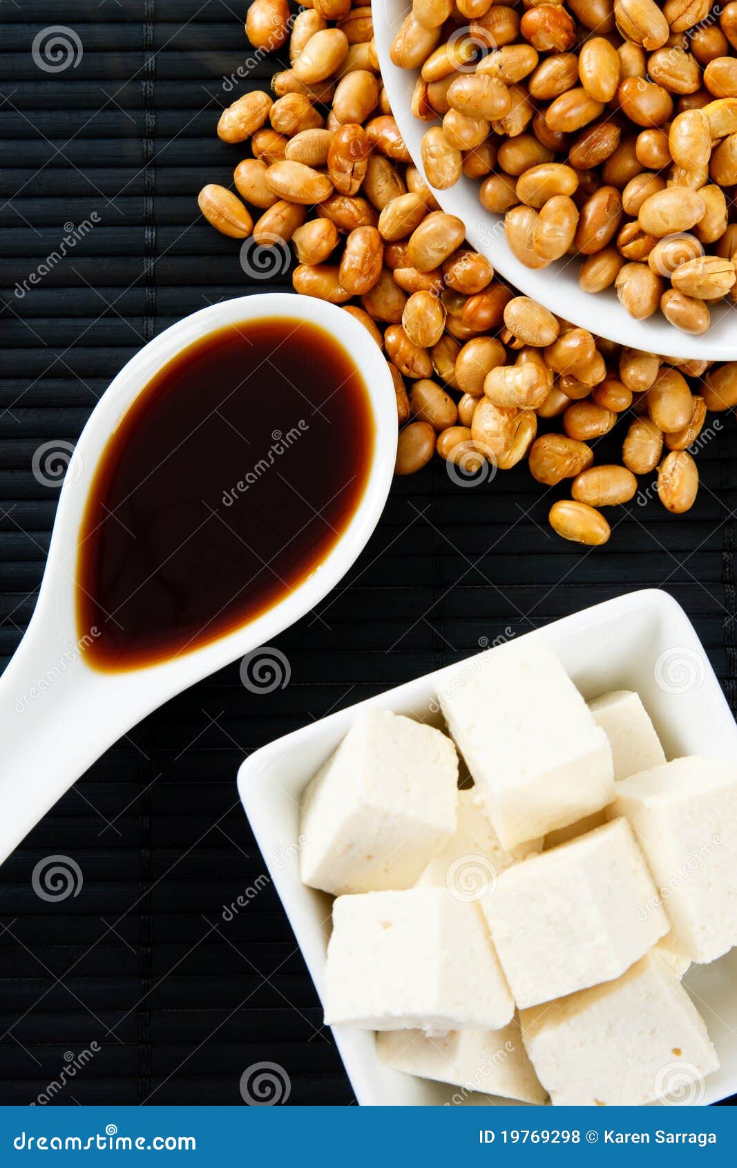 Soybeans with Soy Sauce and Tofu Stock Photo - Image of vegetarian ...