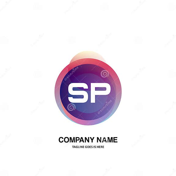 SP Initial Logo with Colorful Circle Template Vector Stock Vector ...