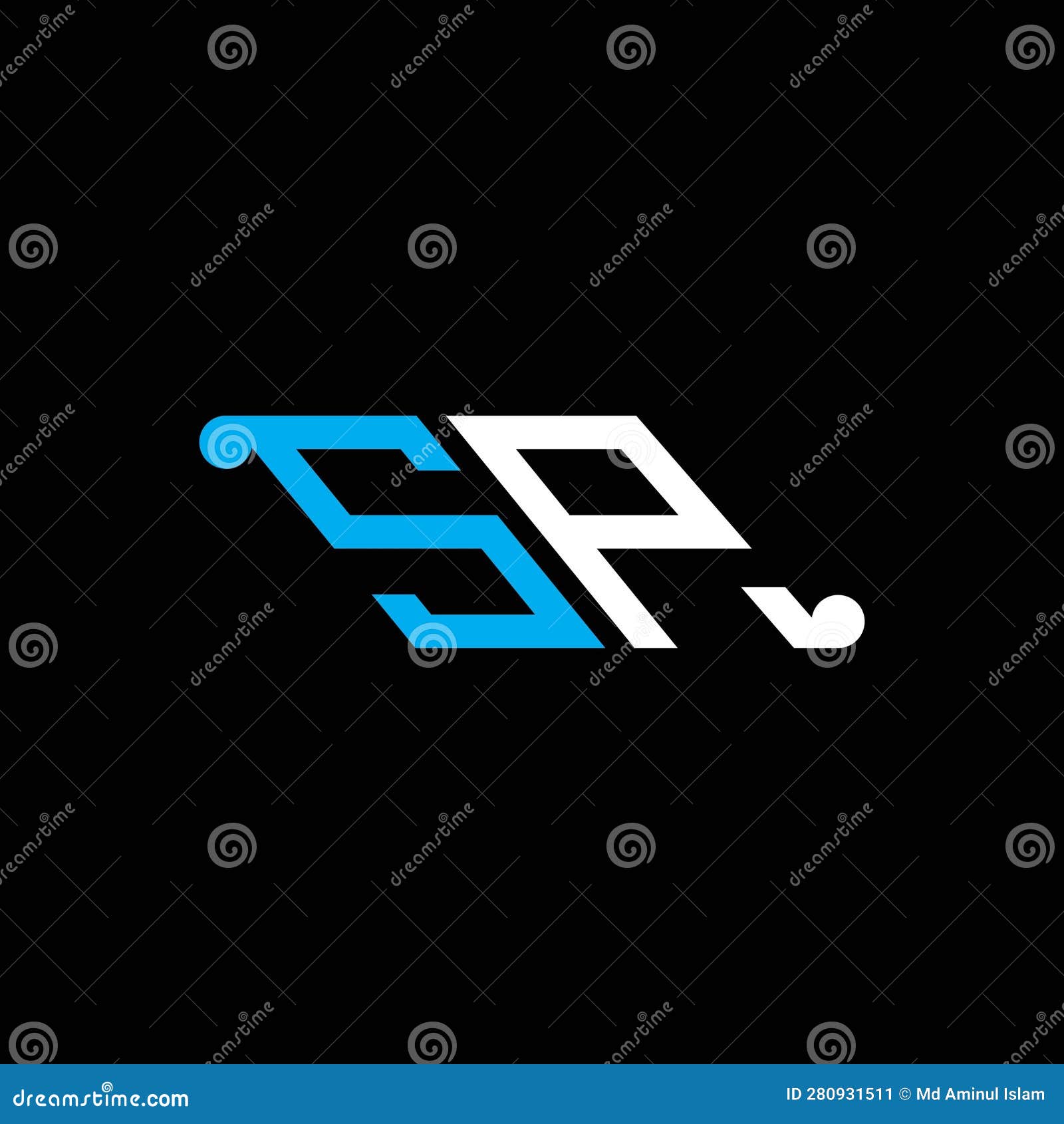 SP Letter Logo Creative Design with Vector Stock Vector - Illustration ...