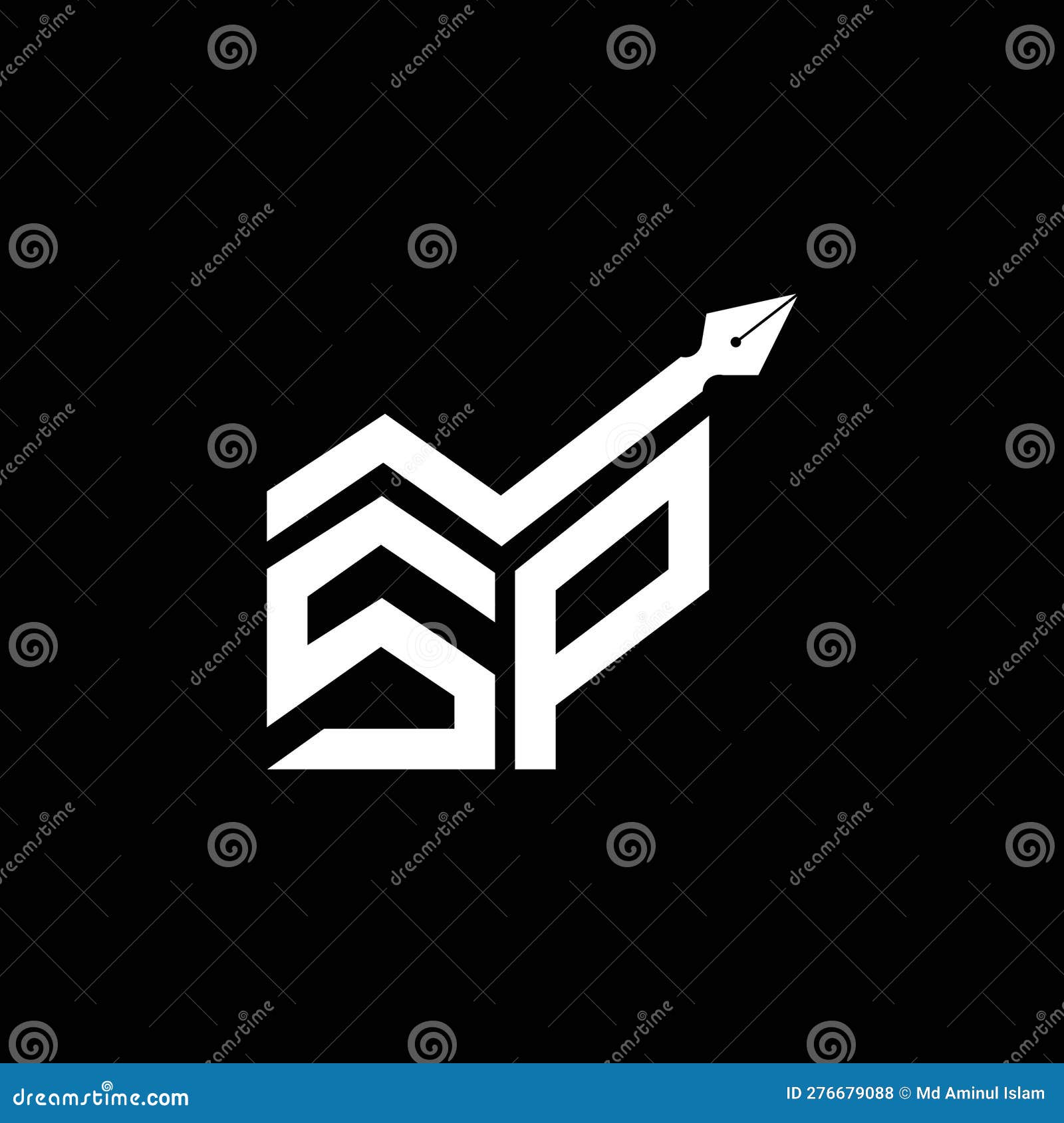 SP Letter Logo Creative Design with Vector Graphic, Stock Vector ...