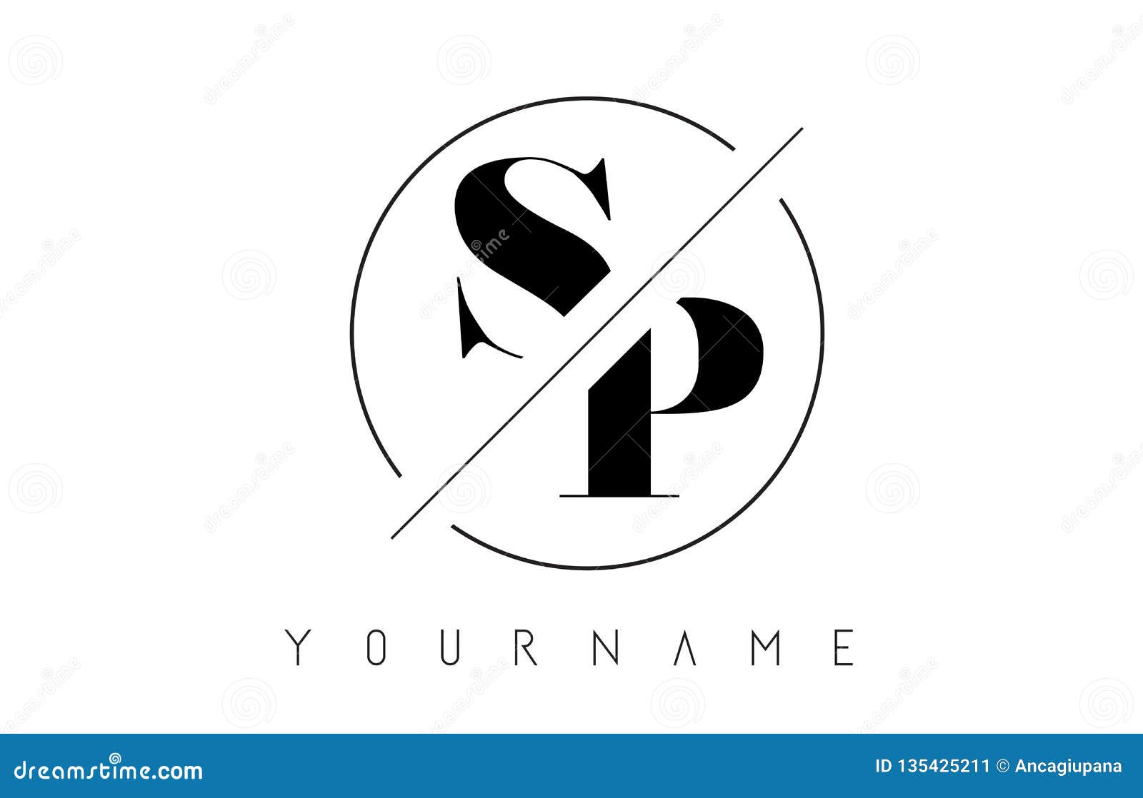 SP Letter Logo with Cutted and Intersected Design Stock Vector ...