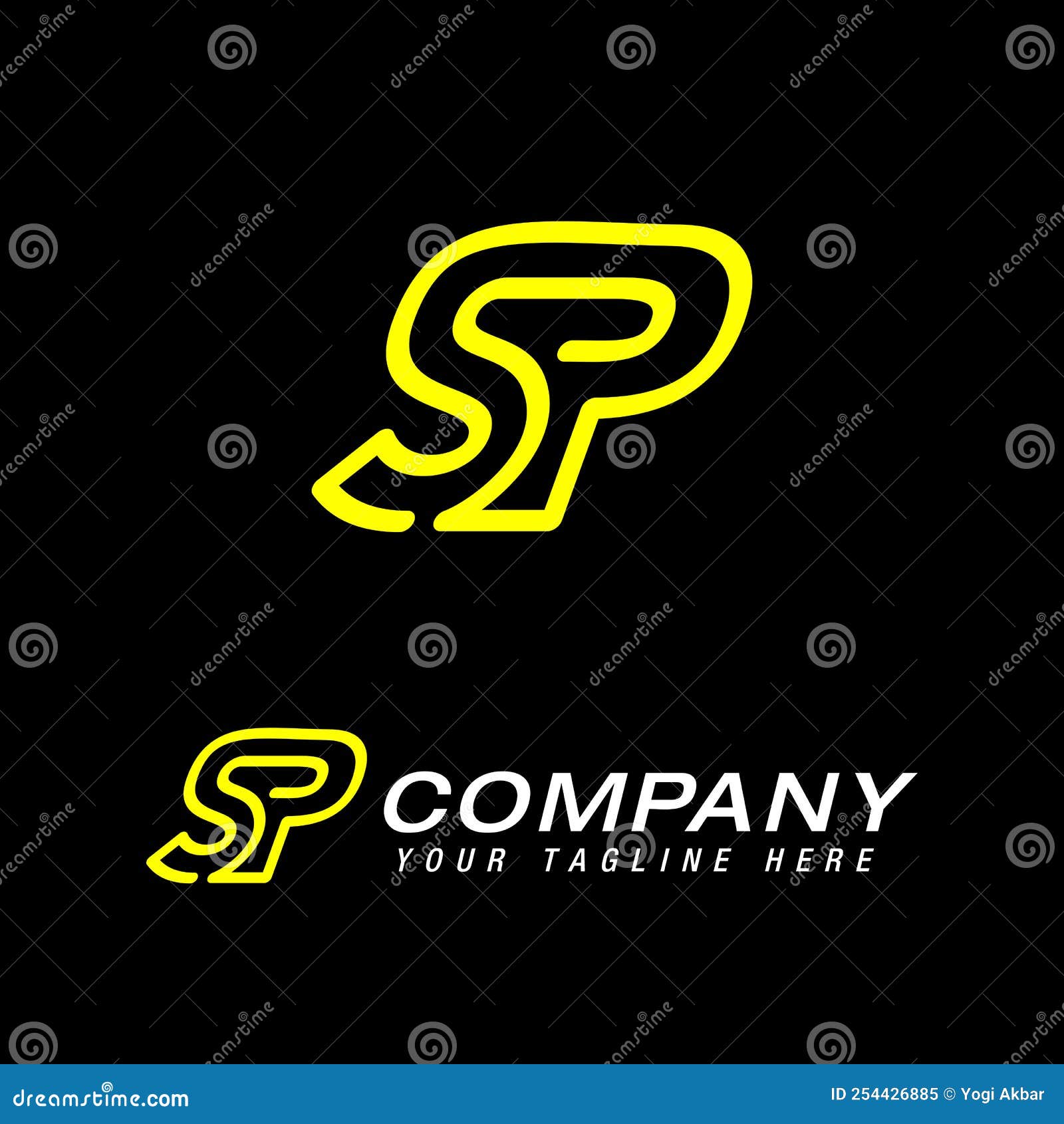 SP or PS Letter Logo Line Design Template Vector Stock Vector ...