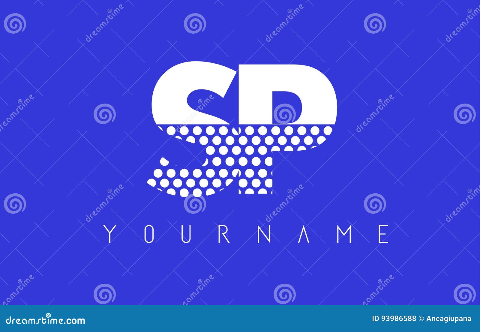 SP S P Dotted Letter Logo Design with Blue Background. Stock Vector ...