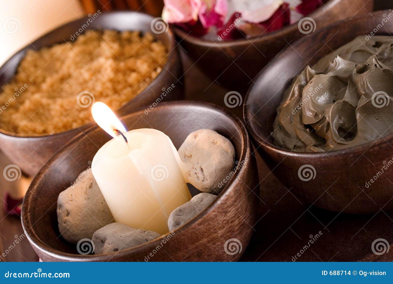 Spa Accessories: Scented Stones, Mud, Body Scrub Stock Photo - Image of ...