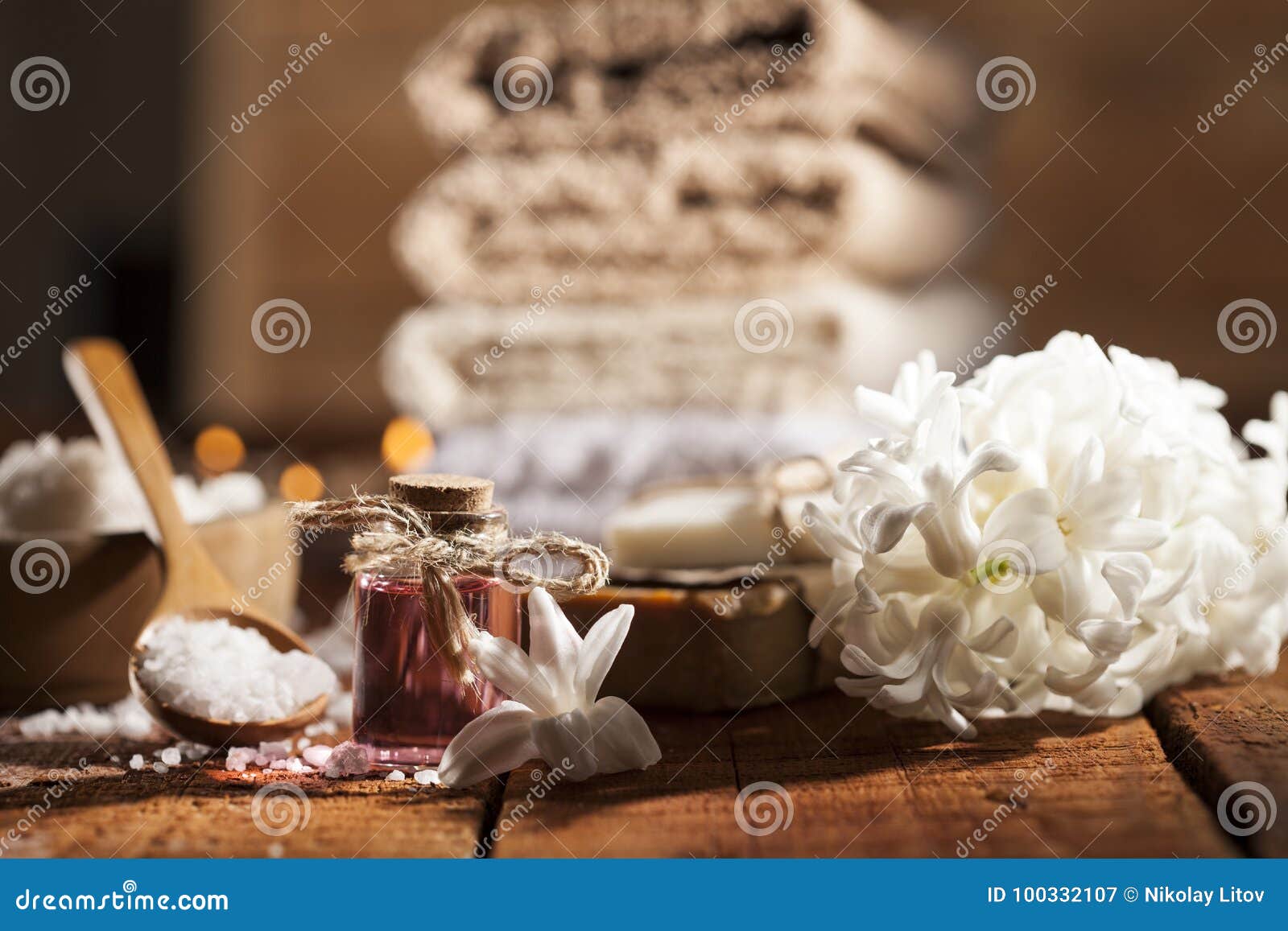 Spa Background in Range of White, Brown and Pink. Stock Image - Image ...