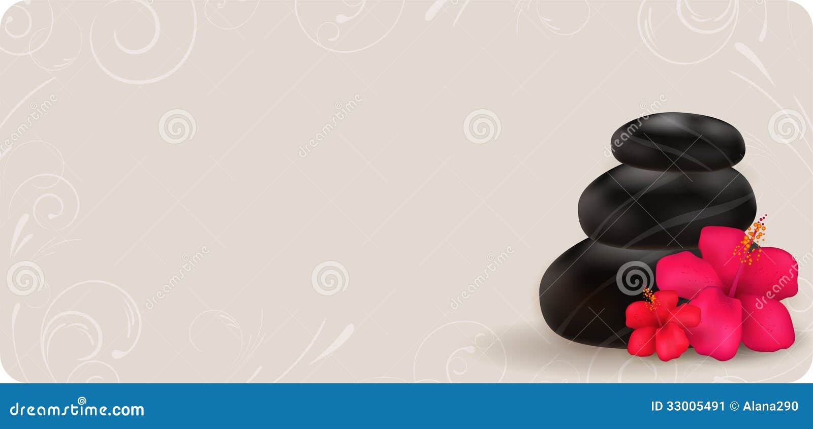 Spa Background with Stones and Flowers Stock Vector - Illustration of ...