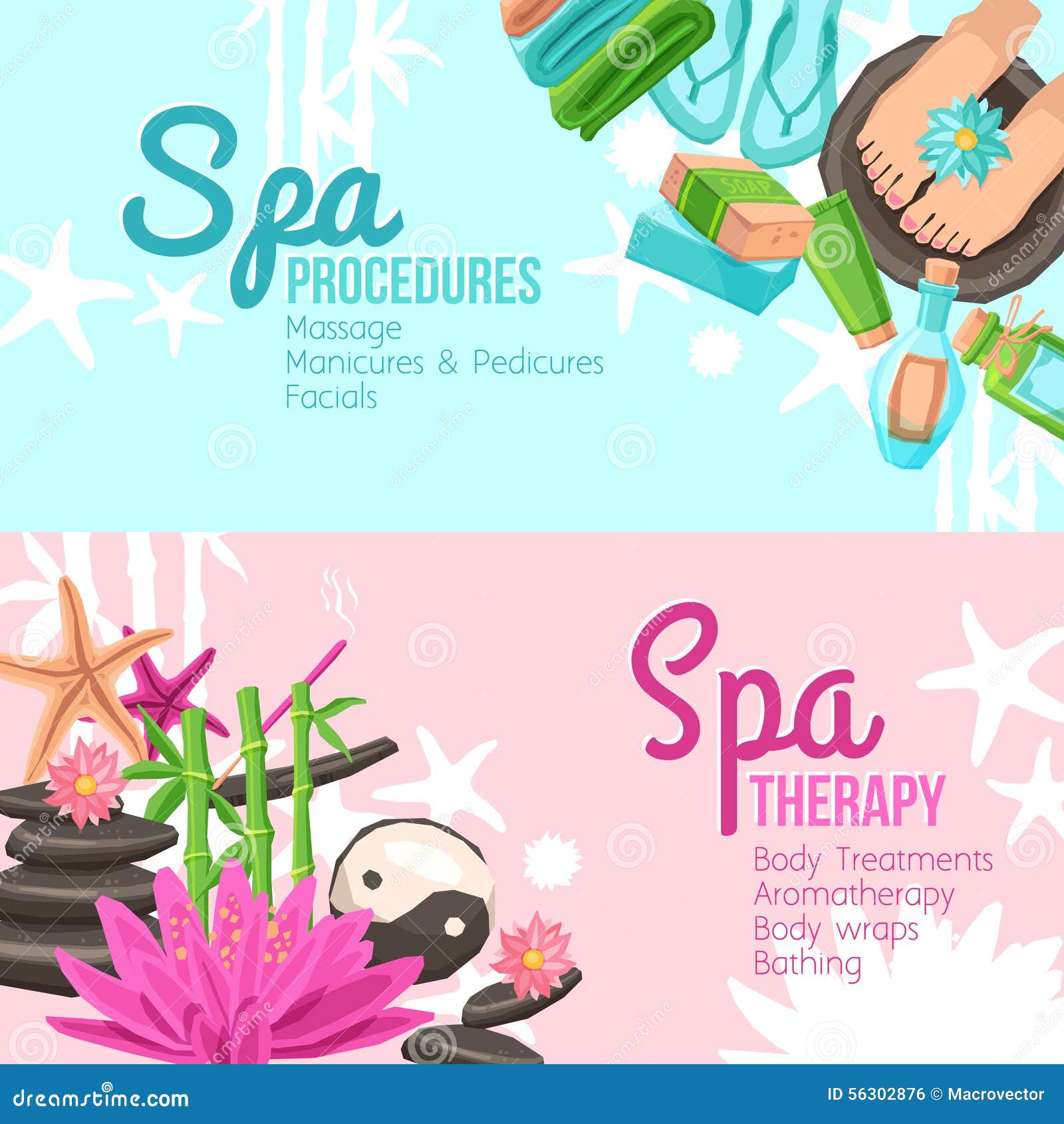 Spa Banners Set stock vector. Illustration of horizontal - 56302876