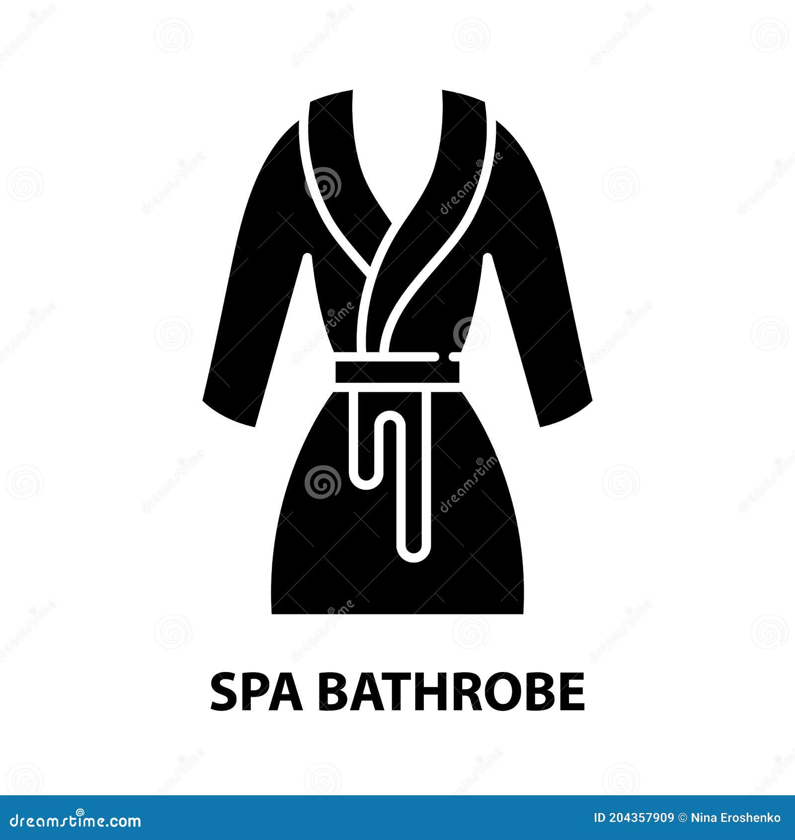 Spa Bathrobe Icon, Black Vector Sign with Editable Strokes, Concept ...