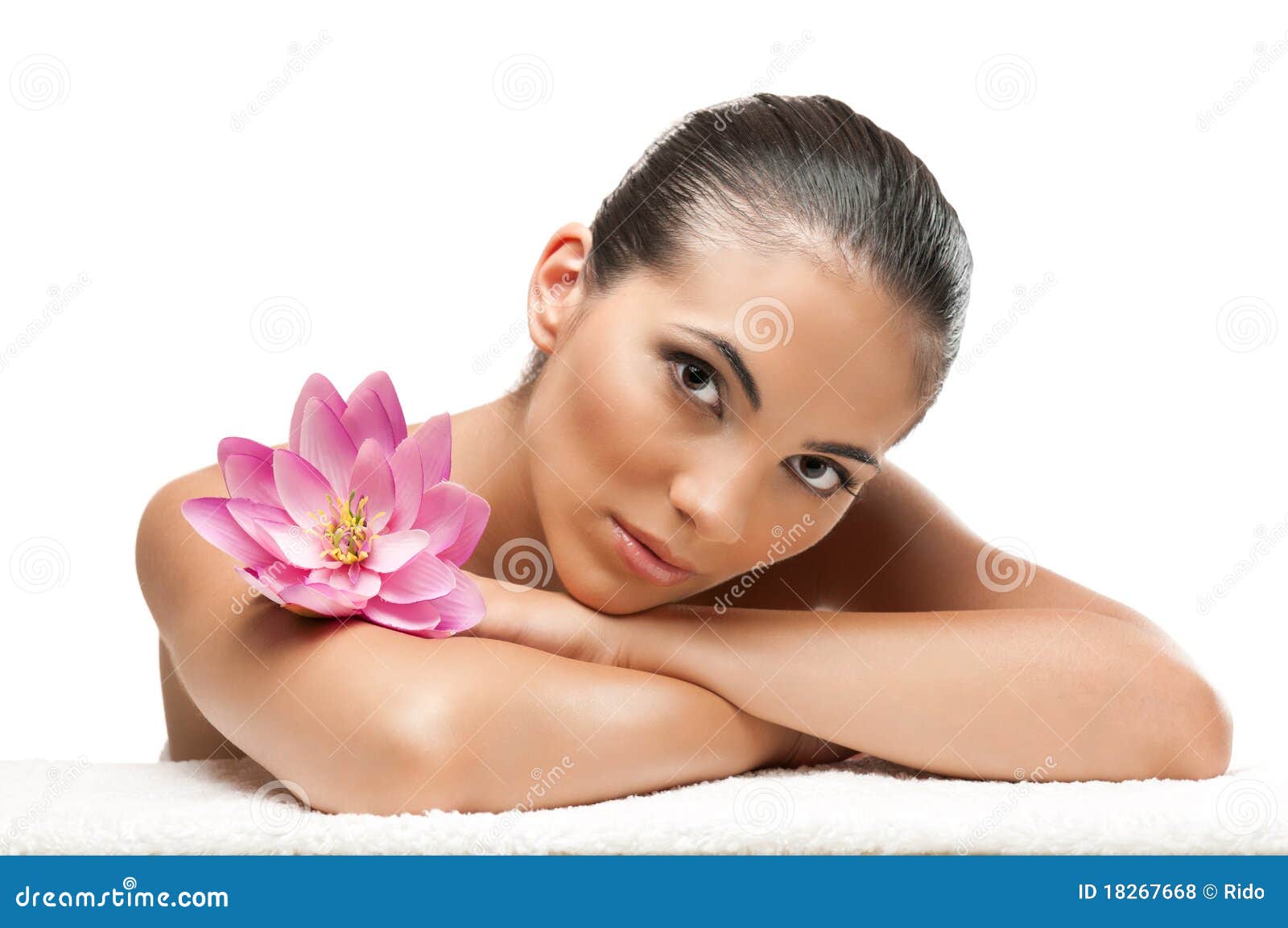 Spa beauty woman stock photo. Image of girl, happy, brunette - 18267668