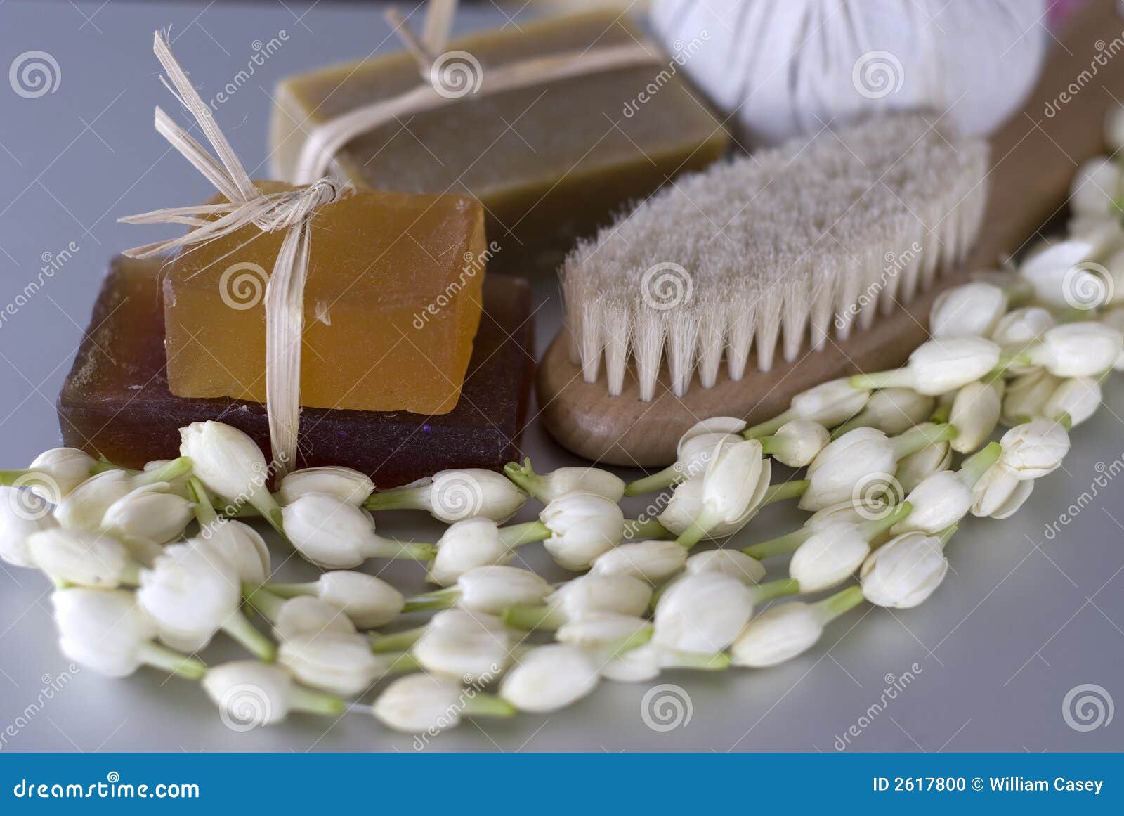 Spa body brush and soap stock photo. Image of body, candle - 2617800
