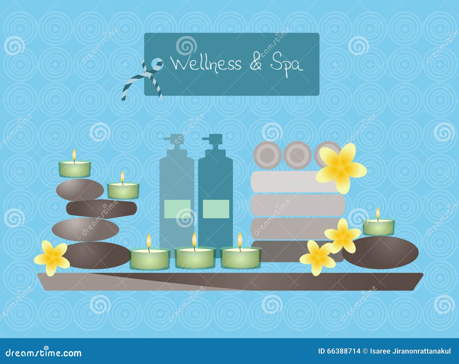 Spa and Body Care Icons Flat on Blue Backgrounds Stock Illustration ...