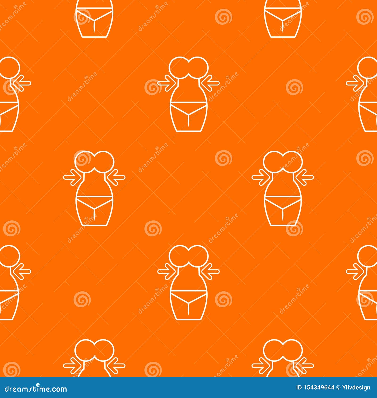 Spa Body Silhouette Pattern Vector Orange Stock Vector - Illustration ...