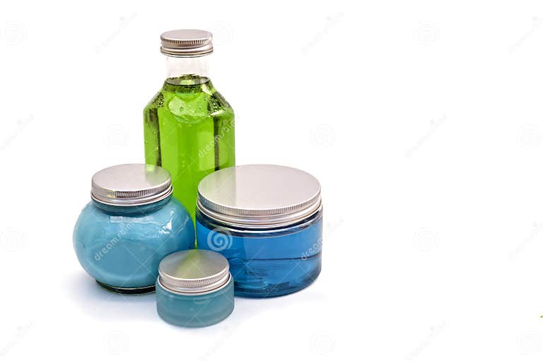 Spa bottles stock photo. Image of blue, hygiene, green - 5697818