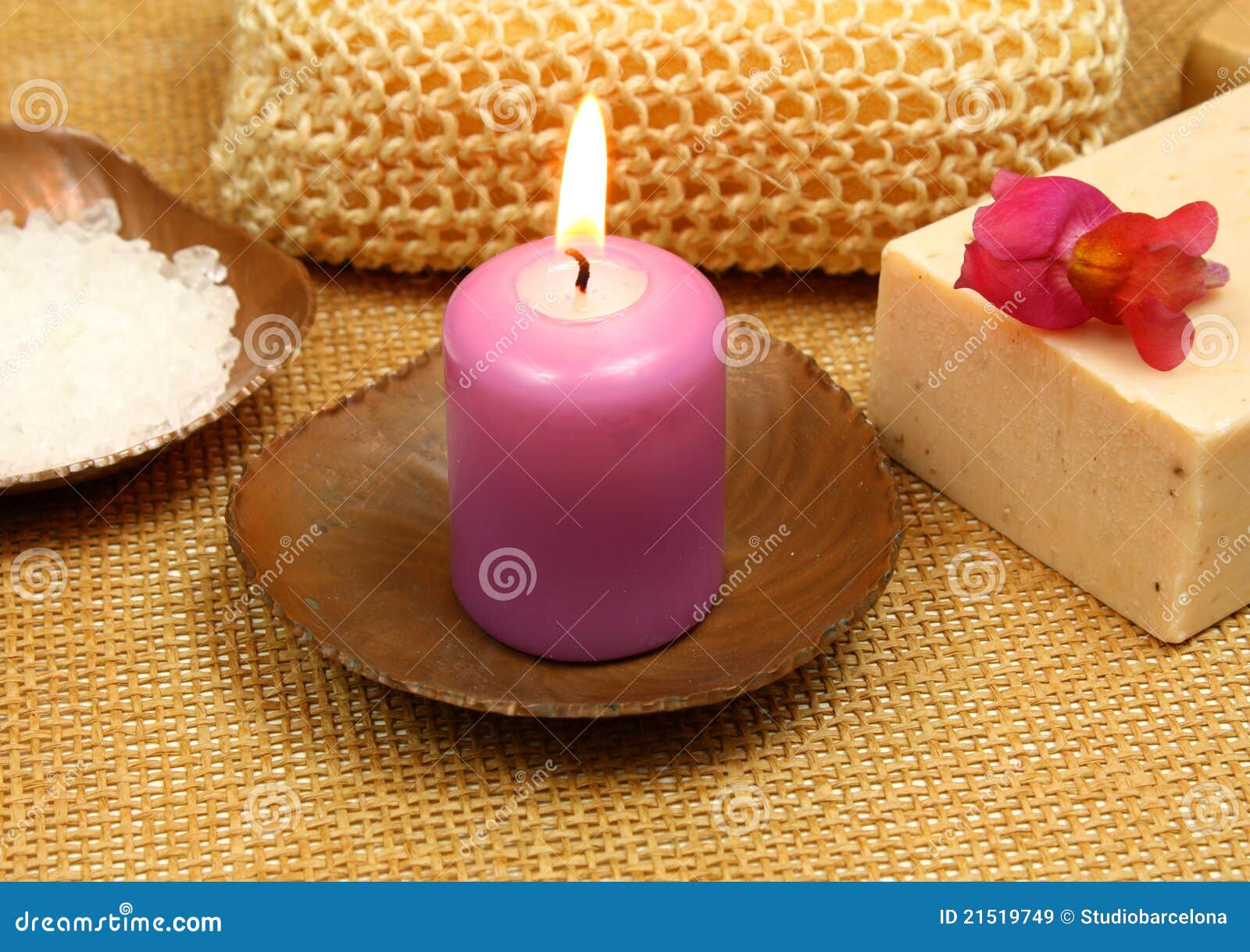 Spa candle stock image. Image of decorate, aroma, salt - 21519749