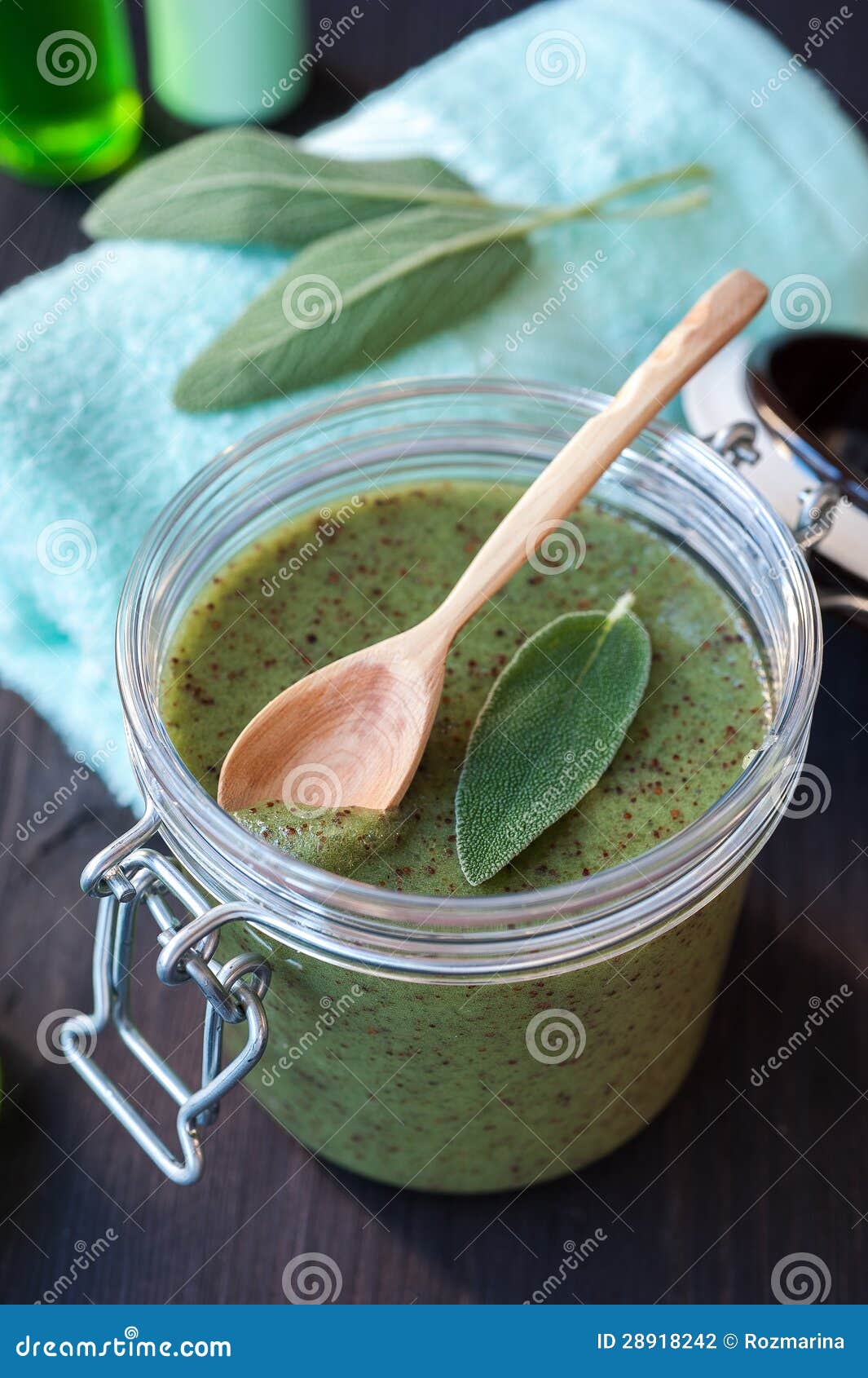 Spa Care and Treatment: Body Scrub with Herbs Stock Photo - Image of ...