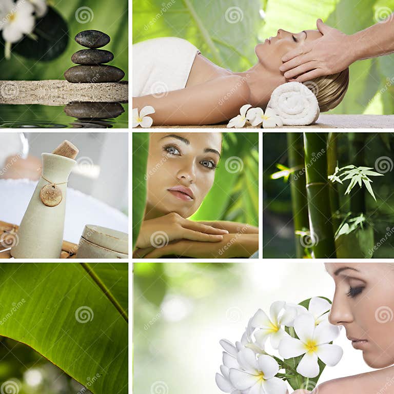 Spa collage stock image. Image of beauty, close, nature - 17293557