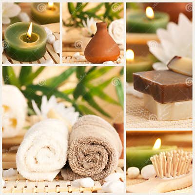 Spa collage stock photo. Image of collection, cosmetics - 19197808