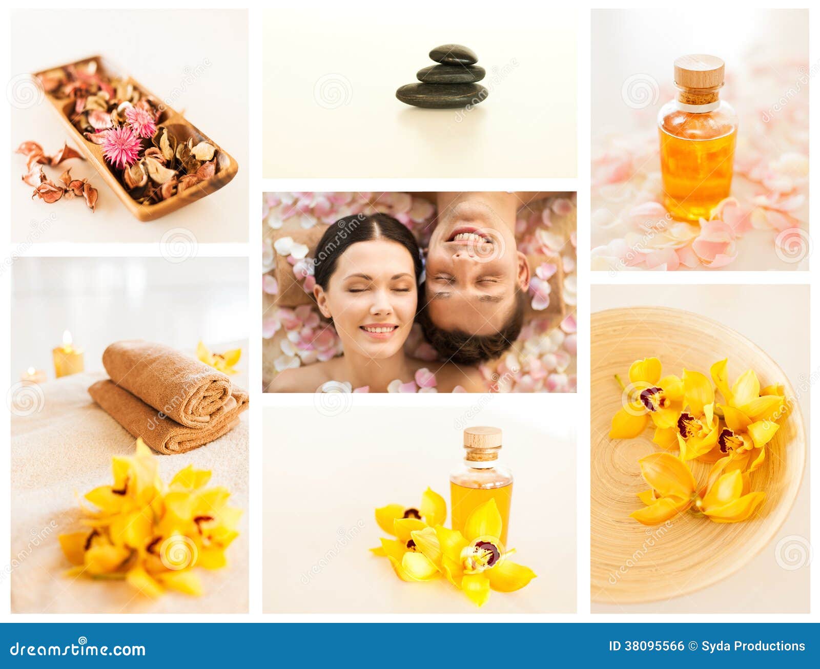 Spa collage stock photo. Image of candles, flowers, rejuvenation - 38095566
