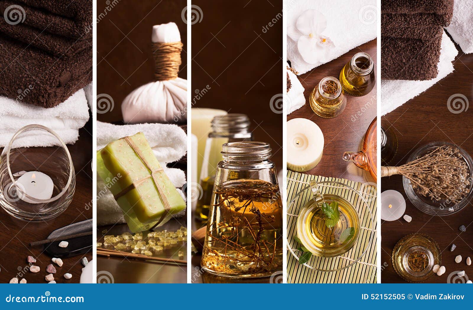 SPA collage stock image. Image of life, herbs, brown - 52152505