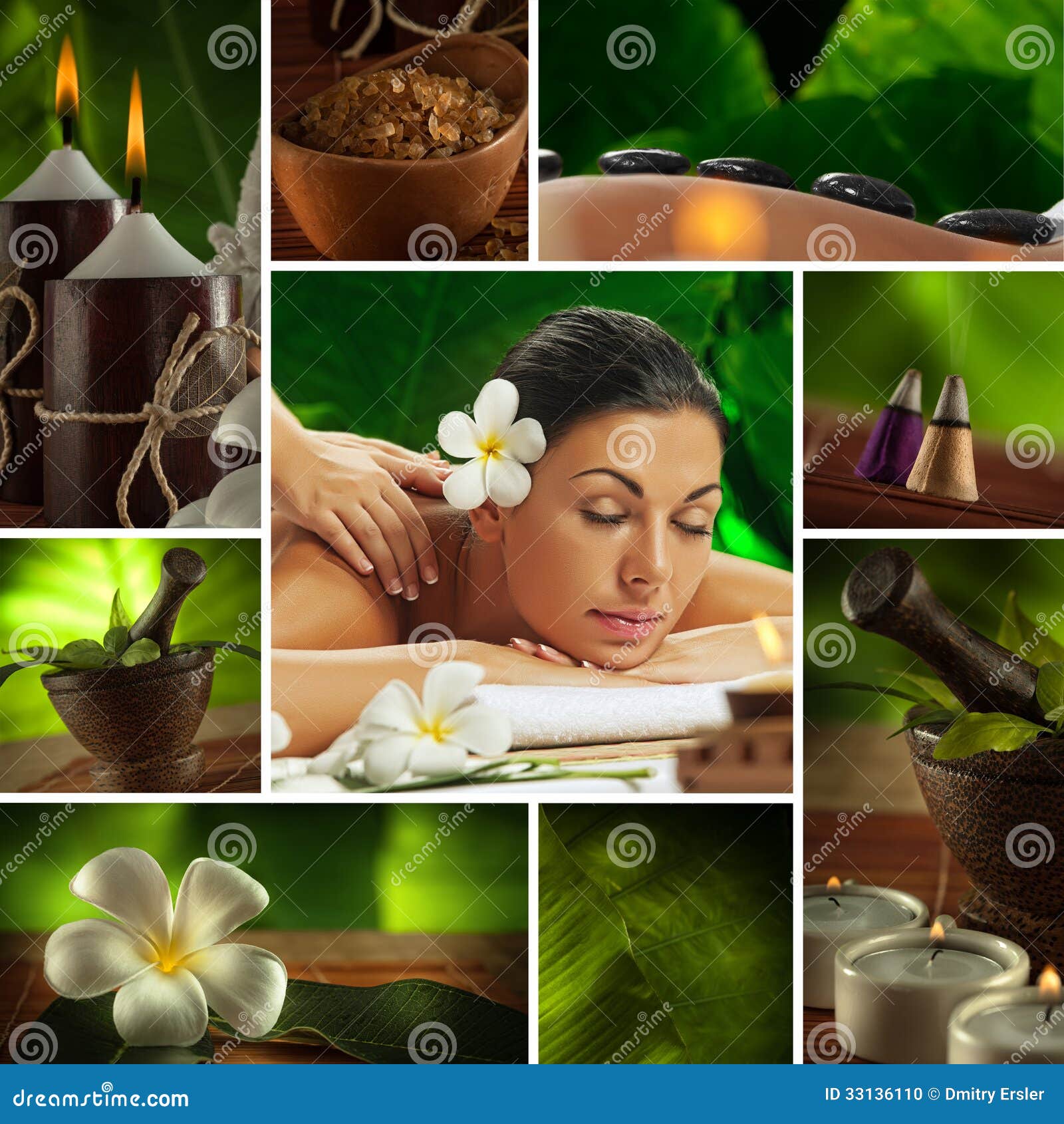 Spa collage stock photo. Image of natural, candle, beauty - 33136110