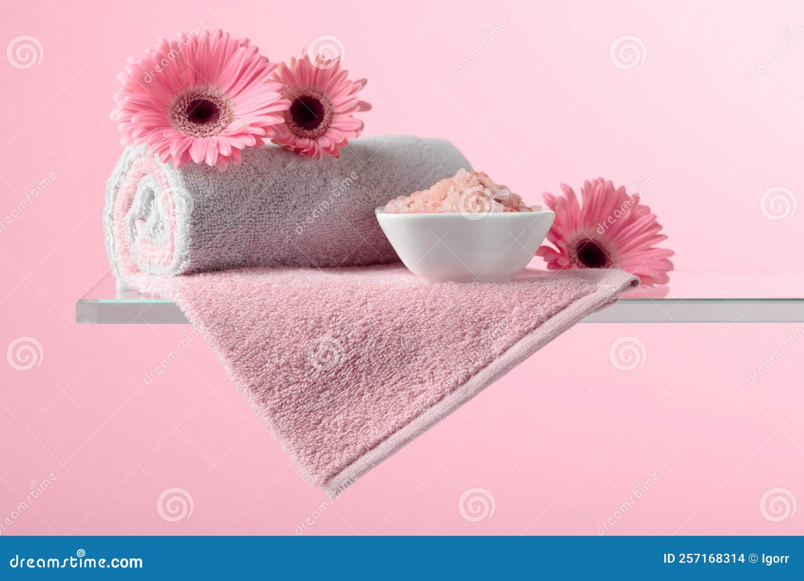 Spa Composition with Pink Salt Stock Photo - Image of himalaya ...