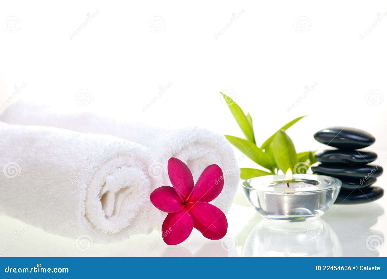Spa Concept with Black Zen Stones and Red Flower Stock Photo - Image of ...