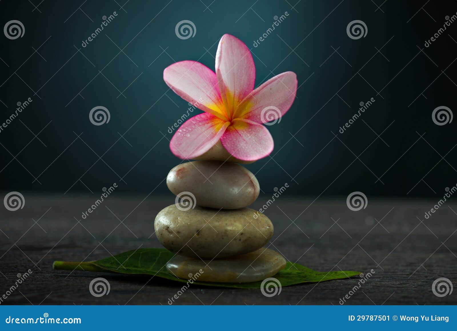 Spa Concept in Dark Background with Ambient Lights and Cold Sto Stock ...