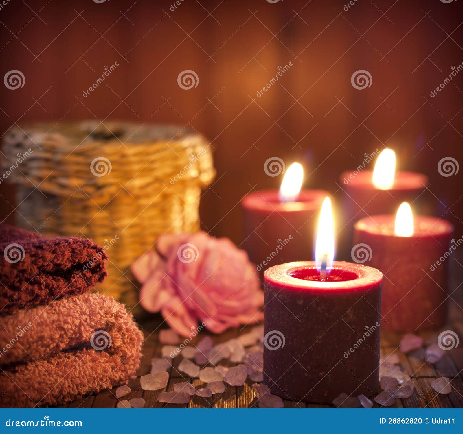 Spa Concept in Night with Candles Stock Photo - Image of blur, natural ...