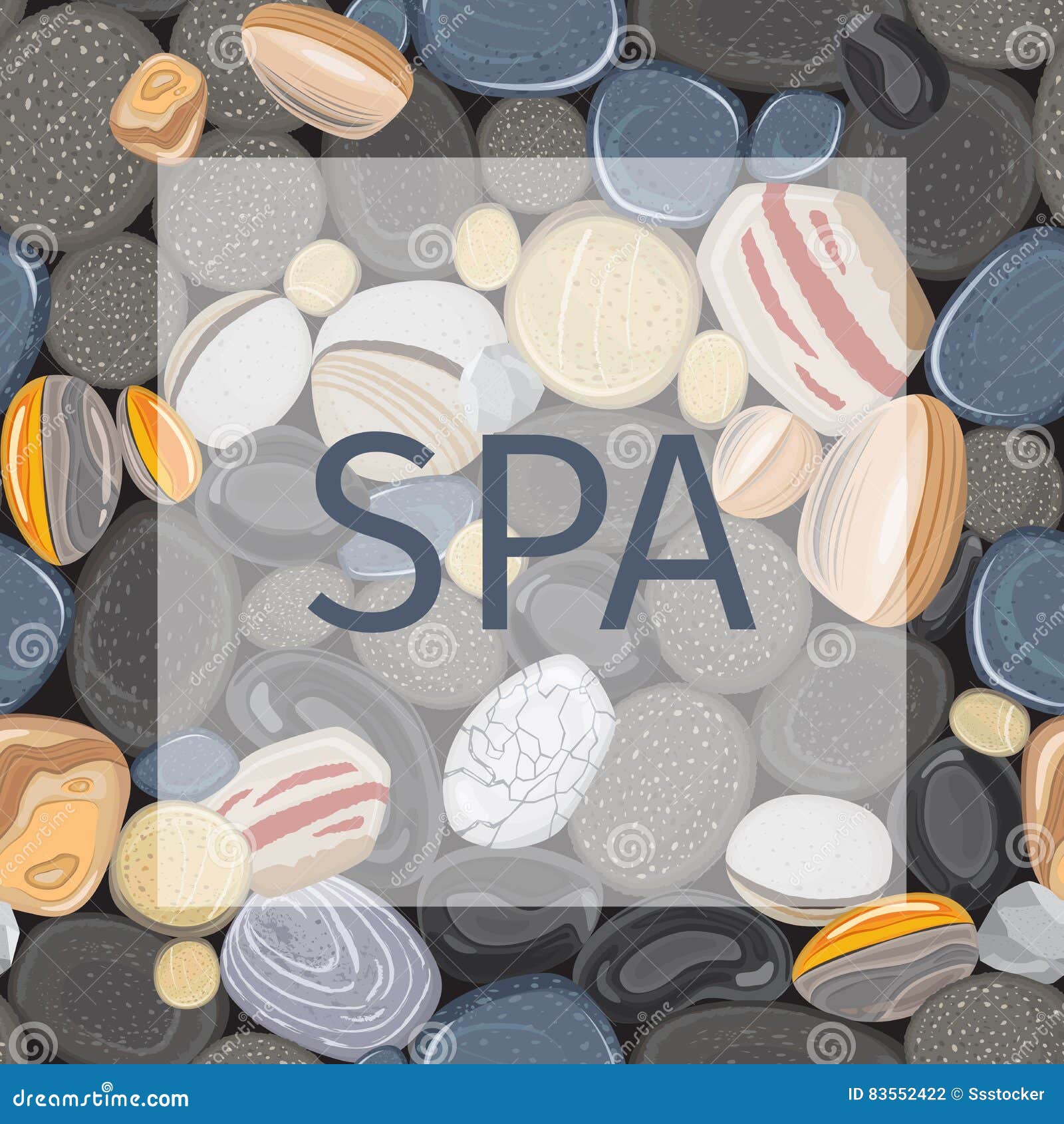 Spa Concept with Stones Seamless Pattern Stock Vector - Illustration of ...