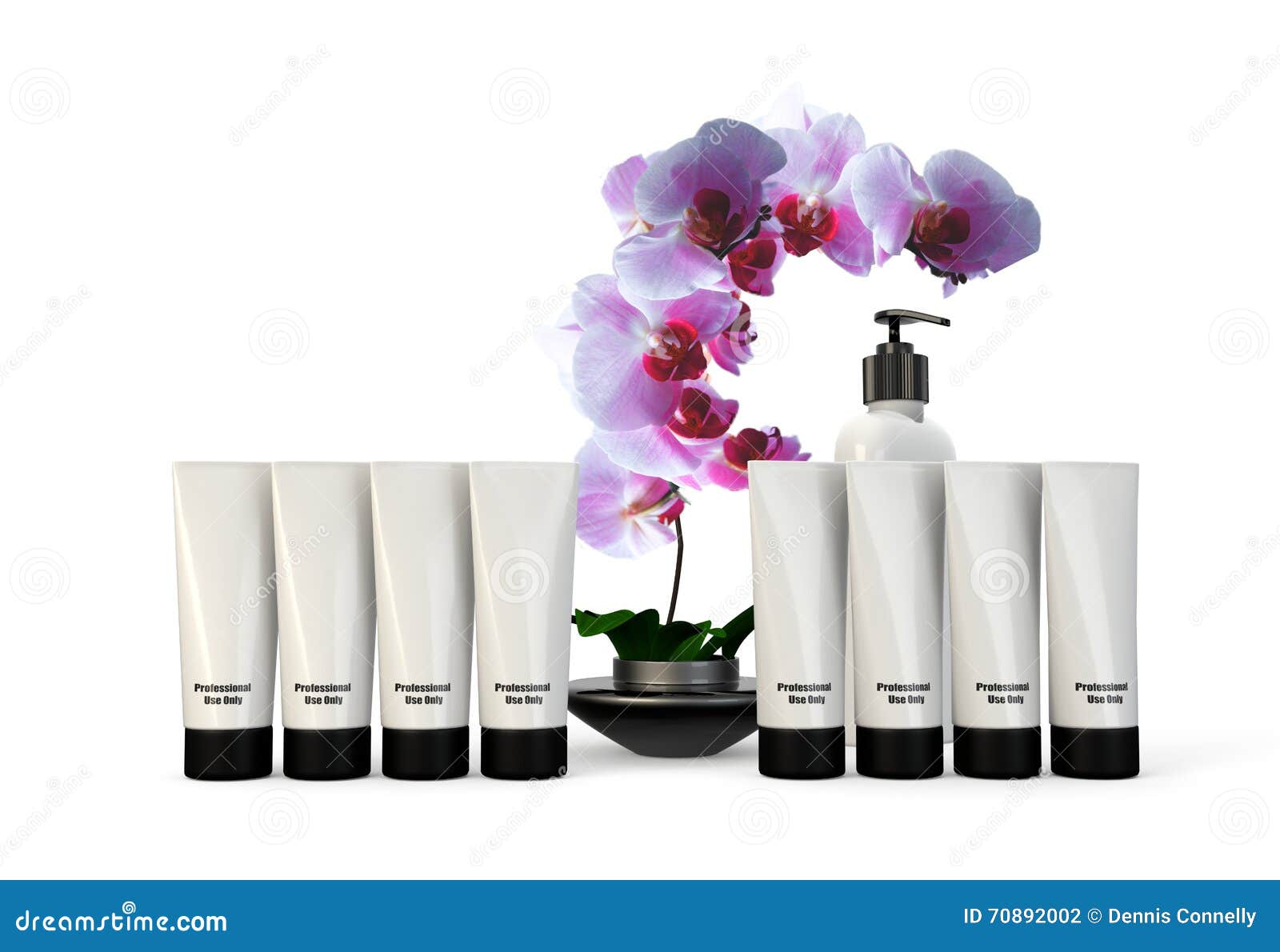 Spa Containers and Products with Orchid Stock Illustration ...