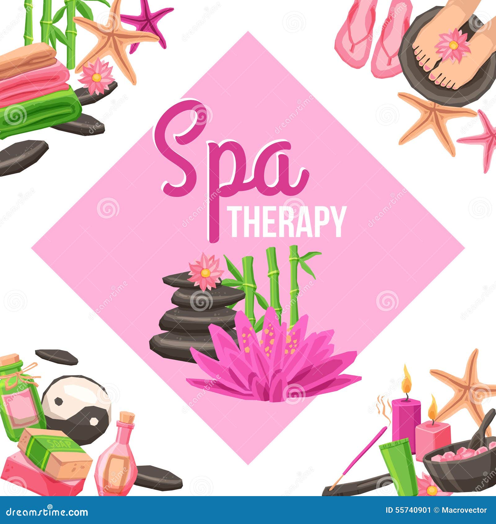 Spa Corner Set stock vector. Illustration of natural - 55740901