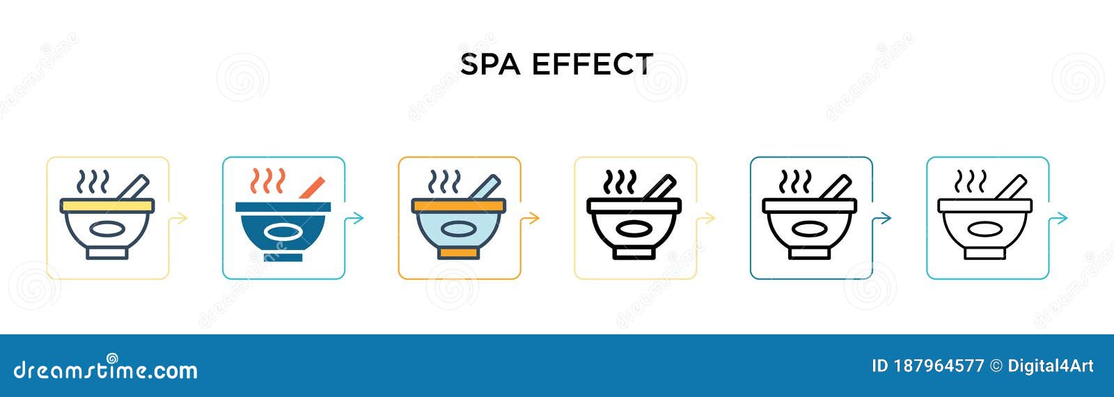 Spa Effect Vector Icon in 6 Different Modern Styles. Black, Two Colored ...