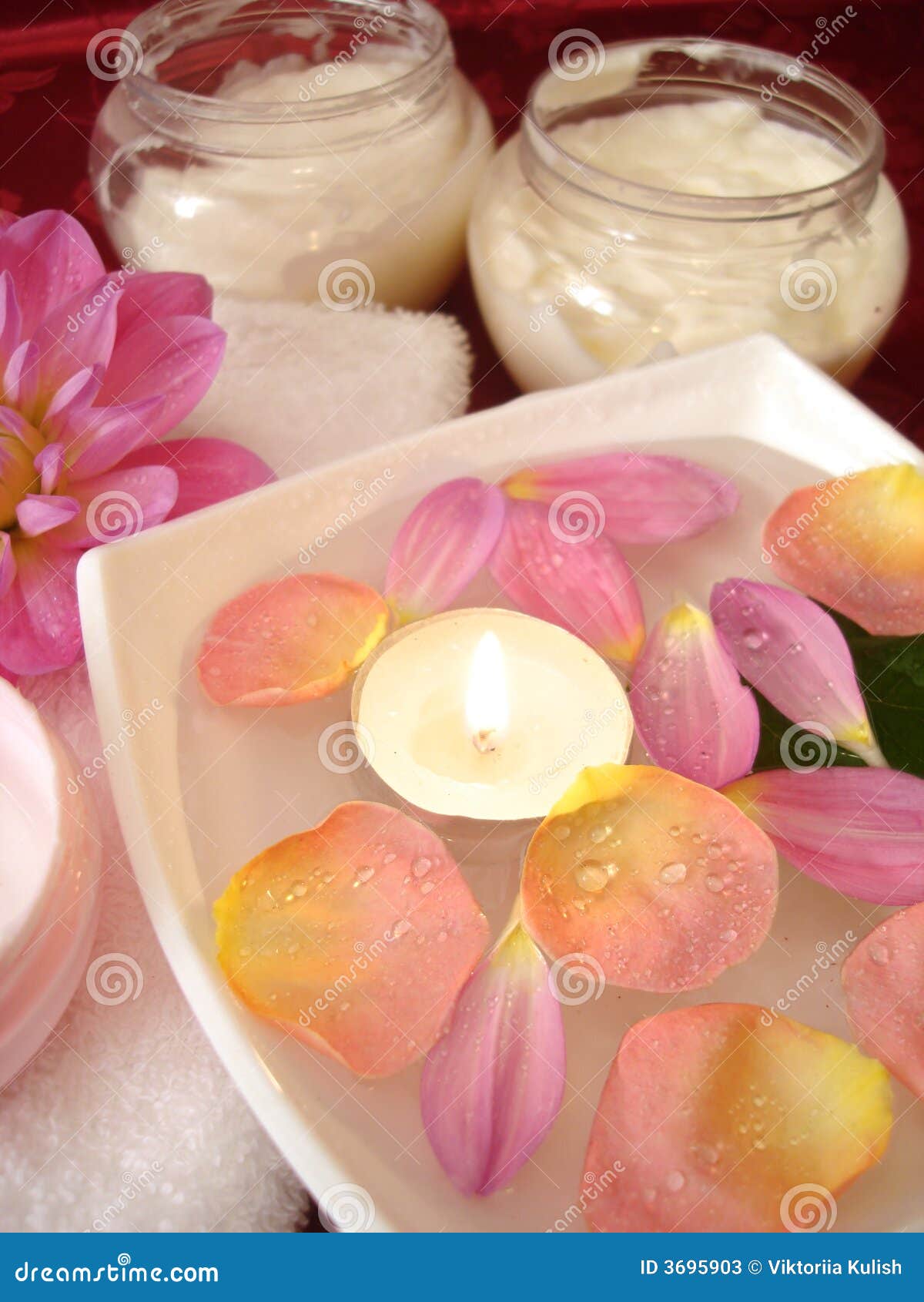Spa essentials stock image. Image of pink, health, makeup - 3695903