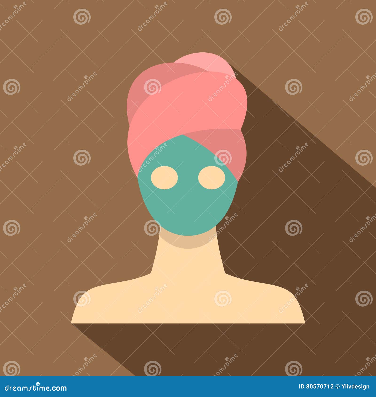 Spa Facial Clay Mask Icon, Flat Style Stock Vector - Illustration of ...