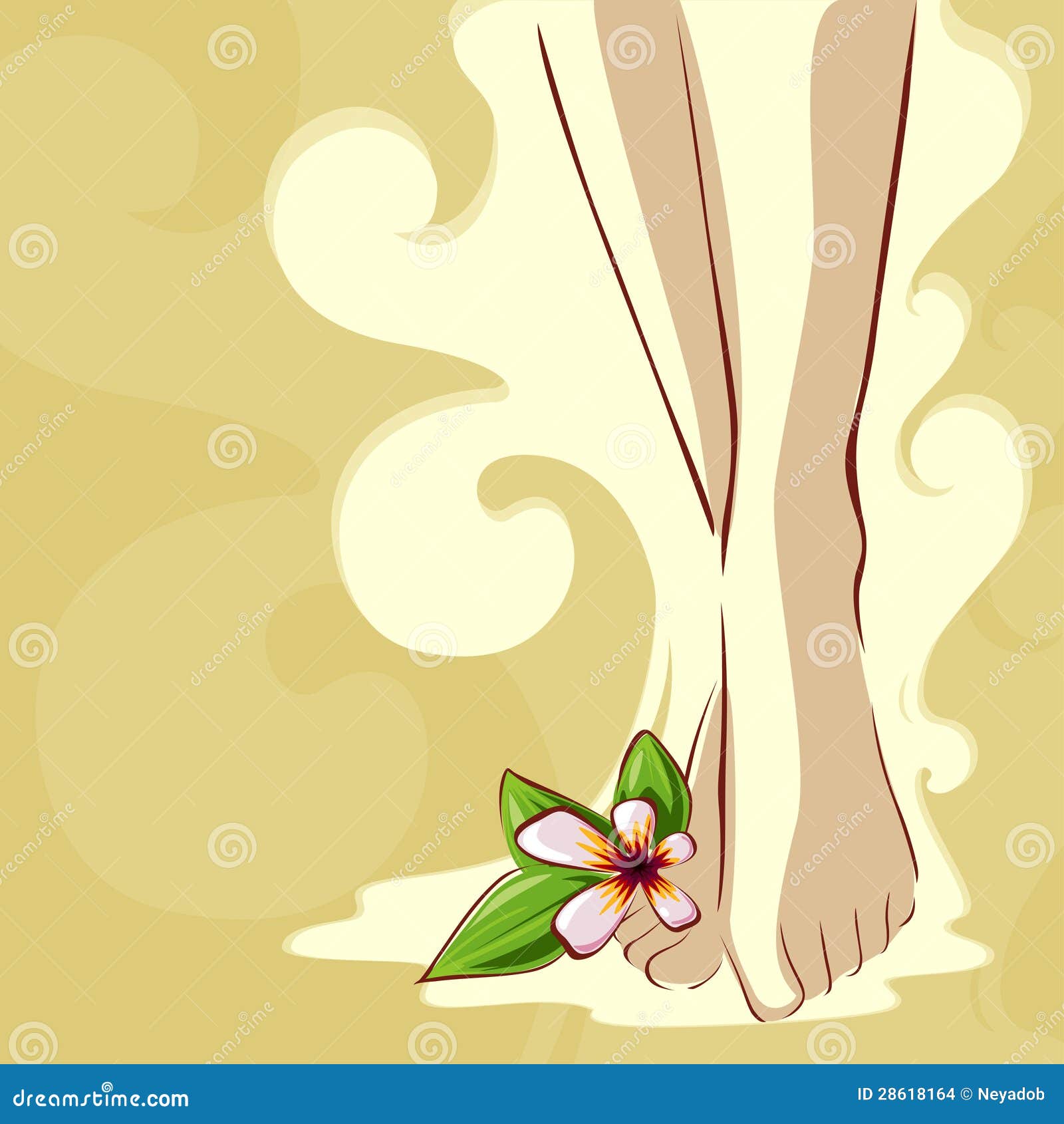 Spa feet with flower stock vector. Illustration of salon - 28618164