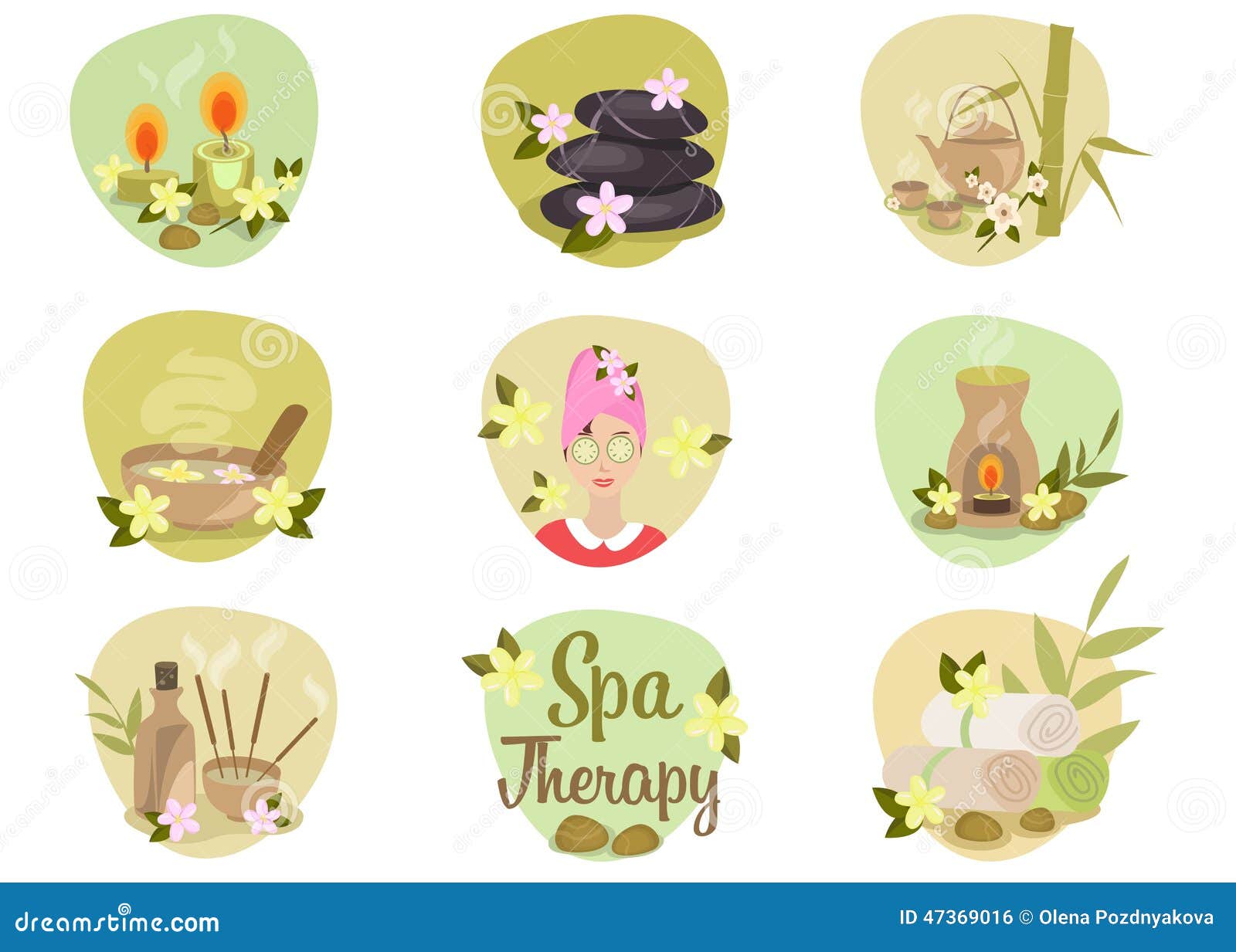 Spa flat icons stock vector. Illustration of sticks, pink - 47369016