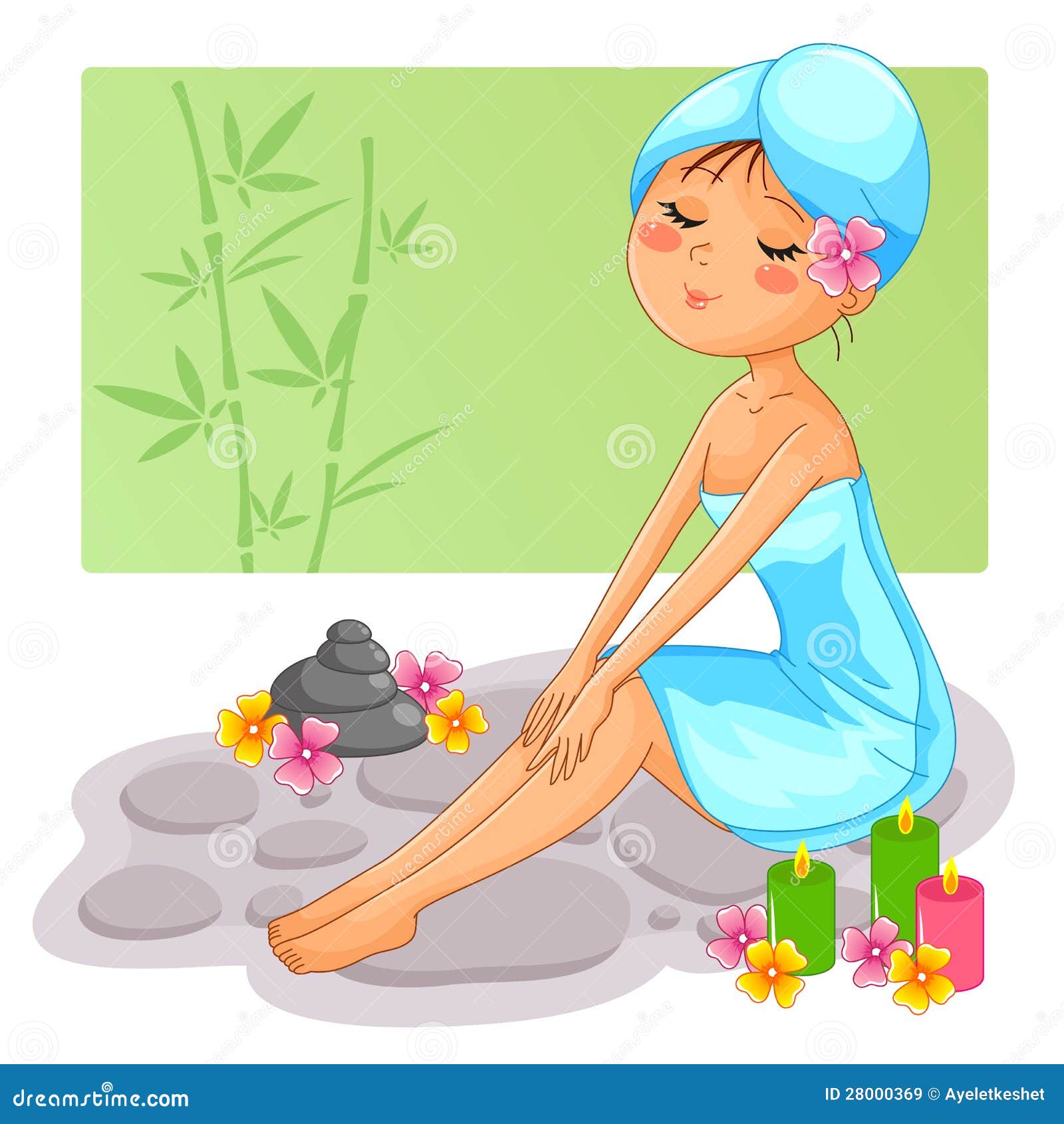 Spa Girl Stock Vector Illustration Of Pretty Cartoon 28000369