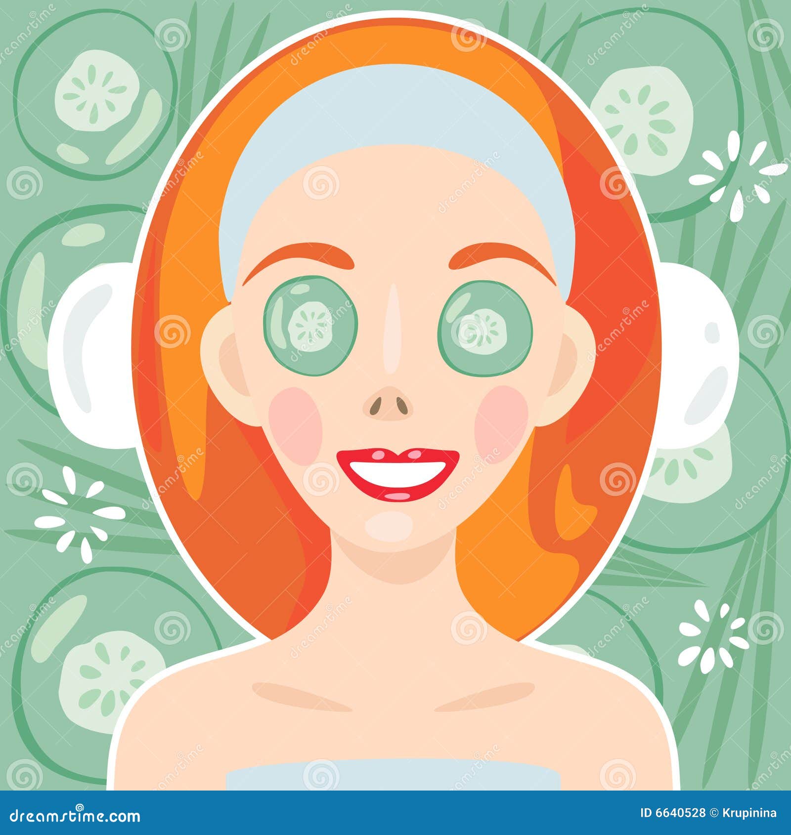 Spa Girl - Facial stock vector. Illustration of mask, nature - 6640528