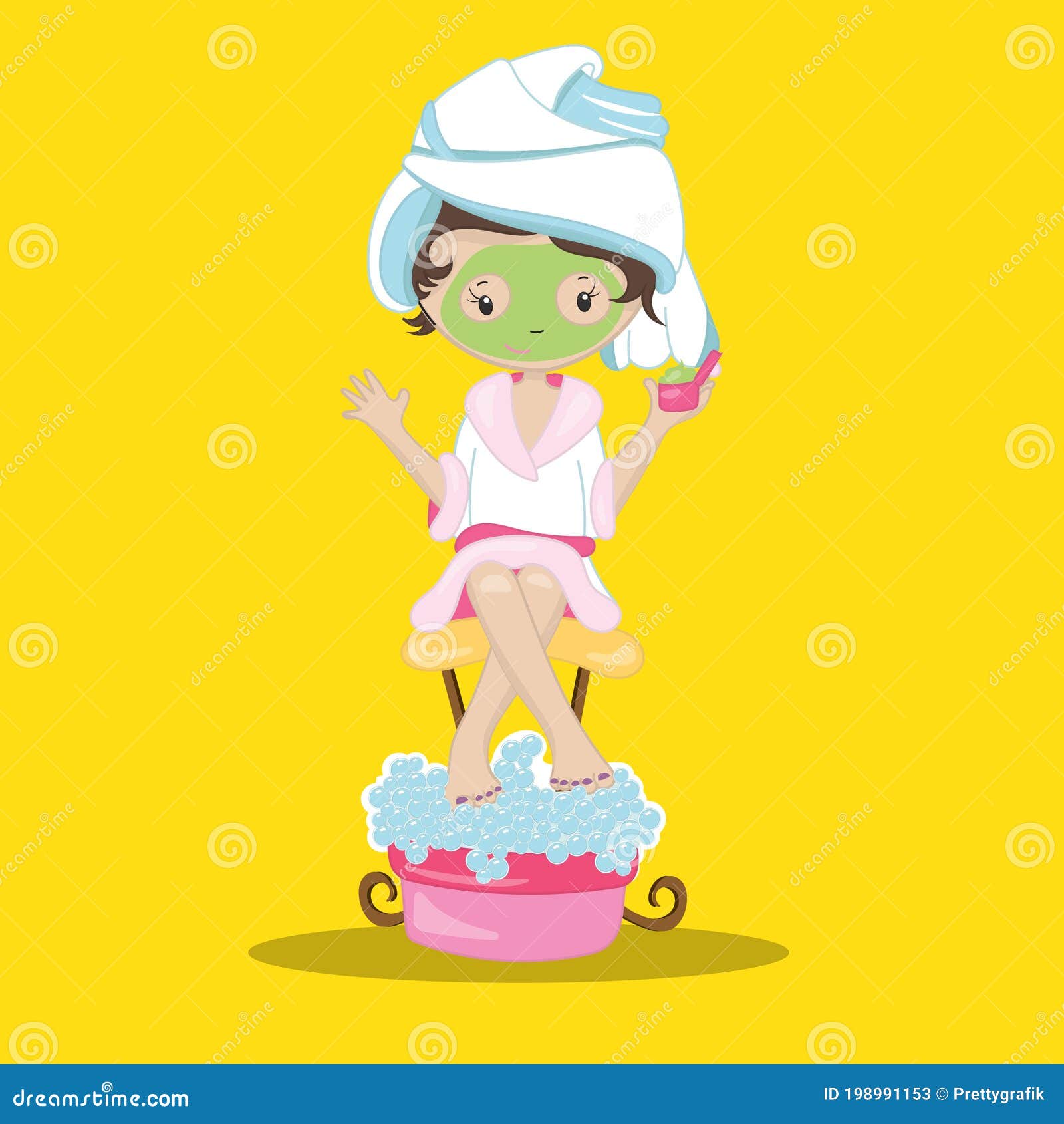 Spa girls bathing 07 stock vector. Illustration of bathing - 198991153