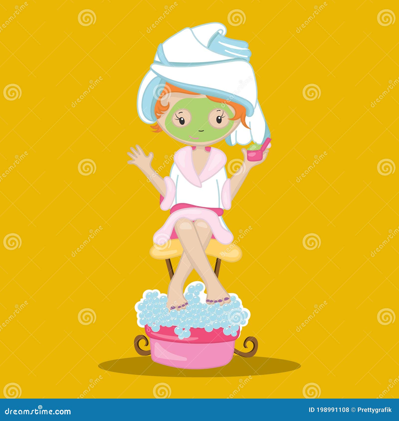 Spa girls 03 stock vector. Illustration of vector, girls - 198991108