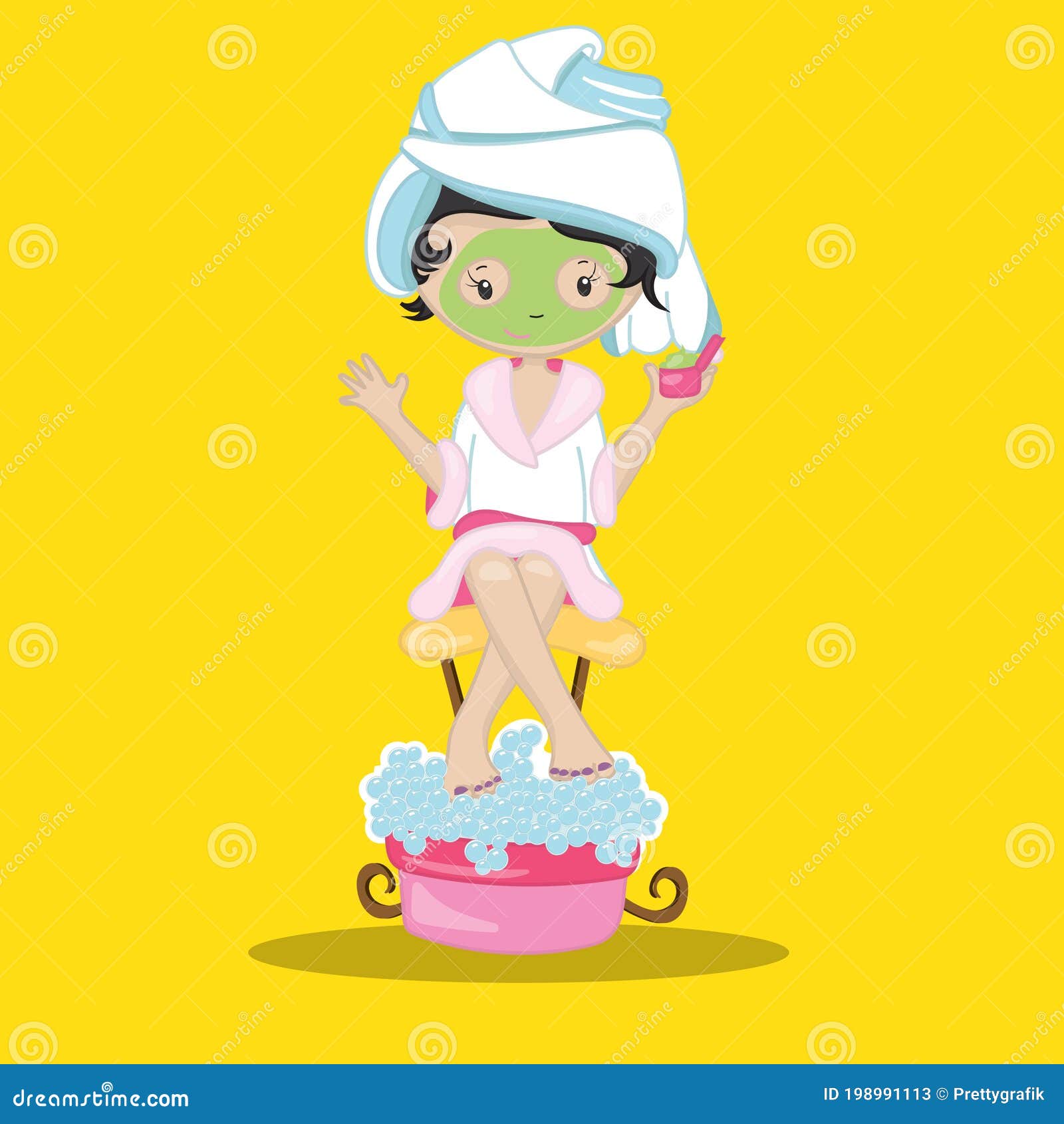 Spa girls 07 stock vector. Illustration of vector, girls - 198991113