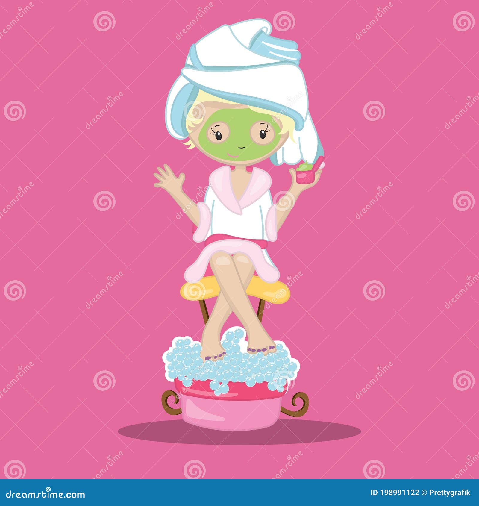 Spa girls 11 stock vector. Illustration of vector, girls - 198991122