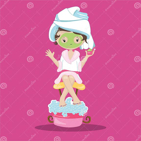 Spa girls 14 stock vector. Illustration of vector, girls - 198991127