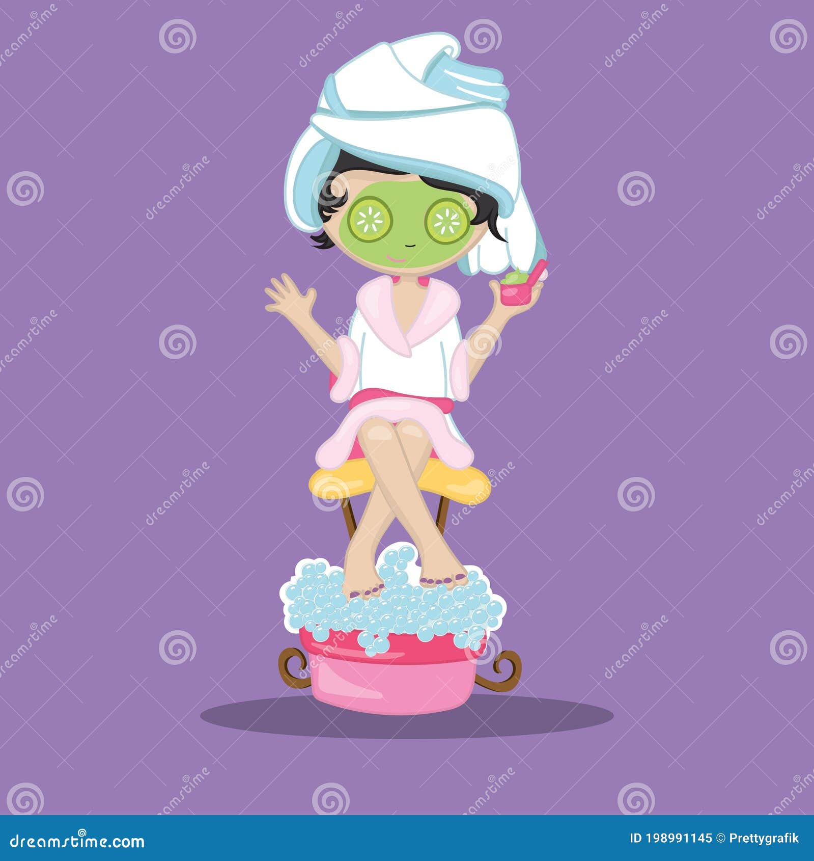 Spa girls 25 stock vector. Illustration of vector, girls - 198991145